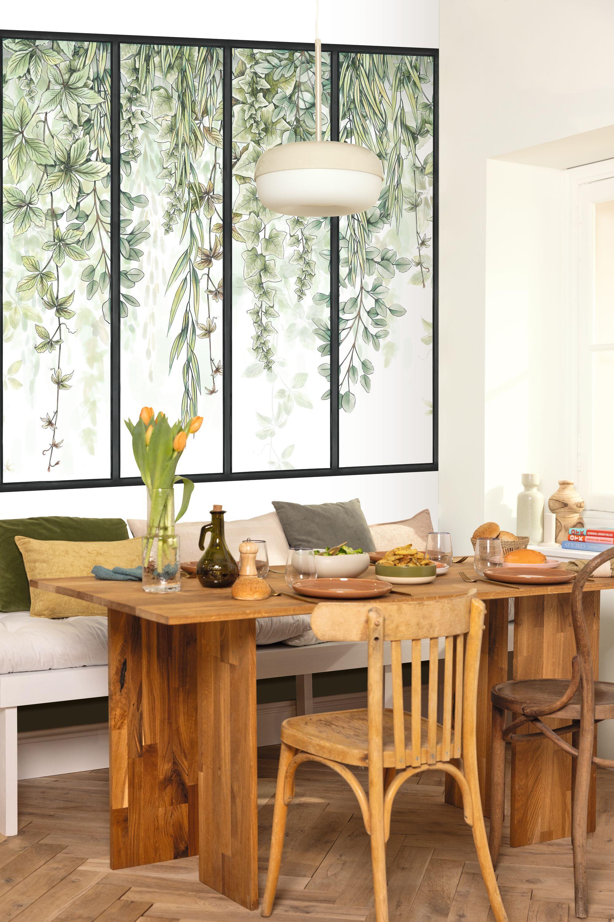 Papier peint panoramique Window vert l.212 x H.310 cm | Leroy Merlin