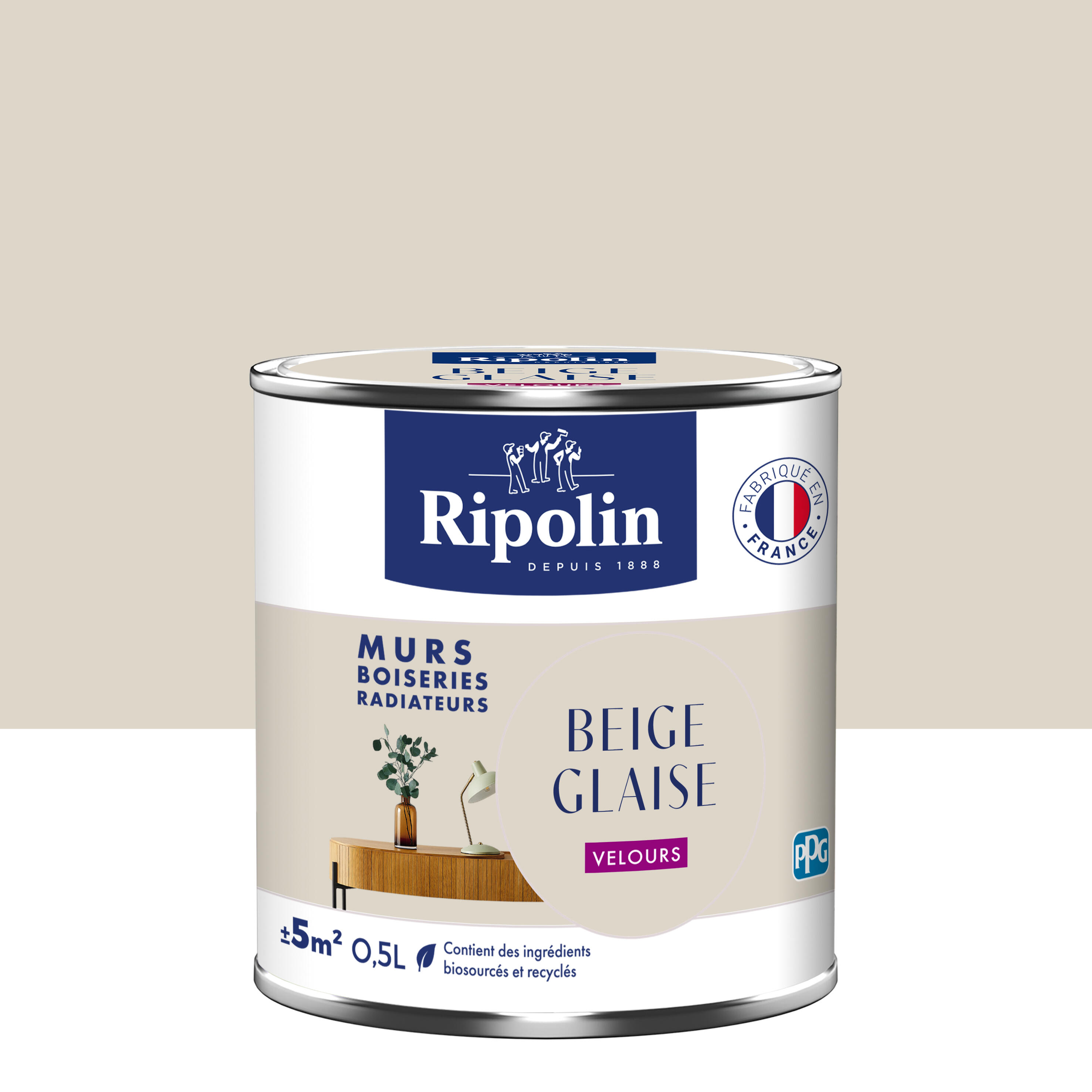 Peinture mur beige glaise velours RIPOLIN 0.5l | Leroy Merlin