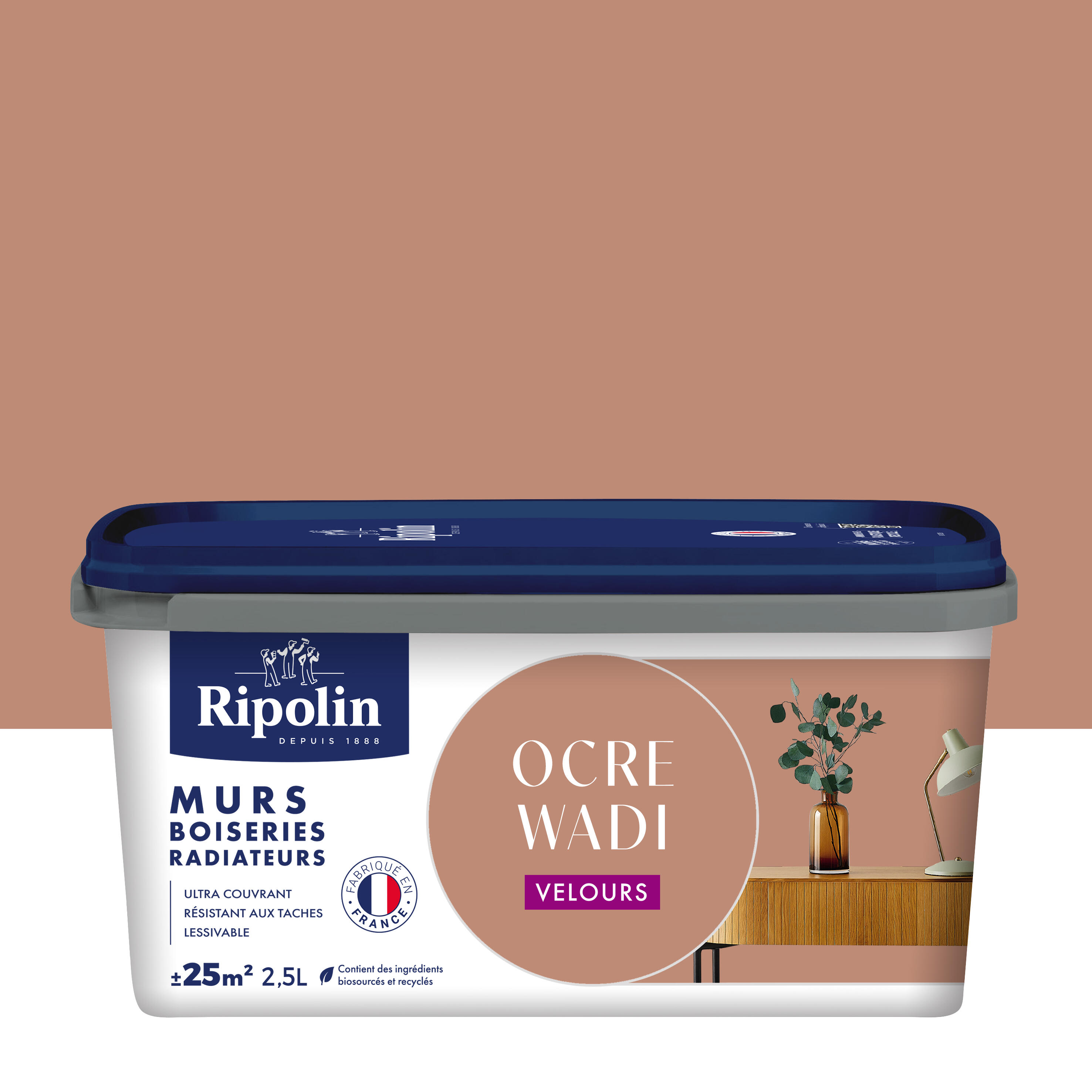 Peinture mur ocre wadi velours RIPOLIN Intérieur 2.5L | Leroy Merlin