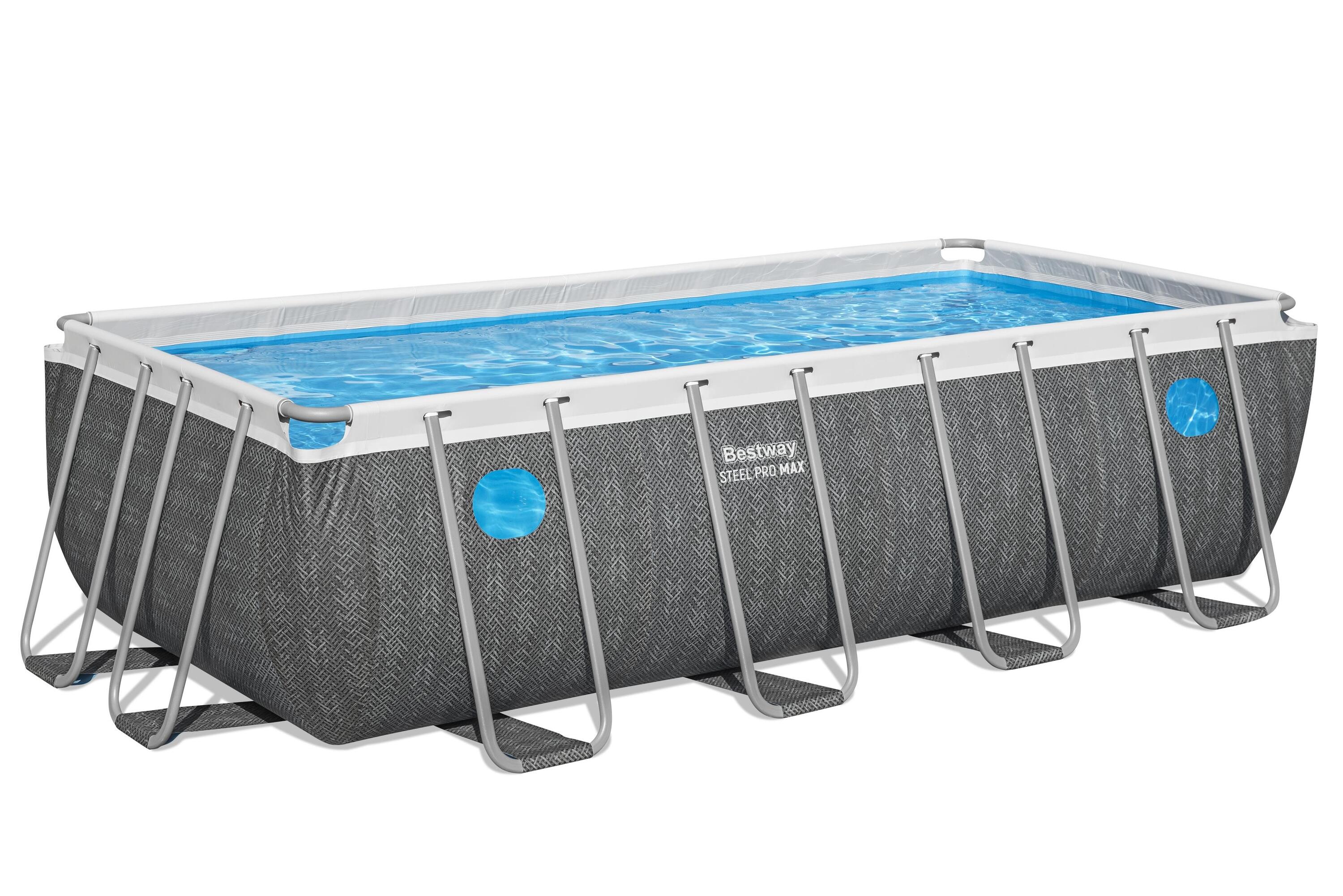 Piscine hors-sol STEEL PRO MAX SPLASHVIEW, rectangulaire, L.5.27xl.2 ...