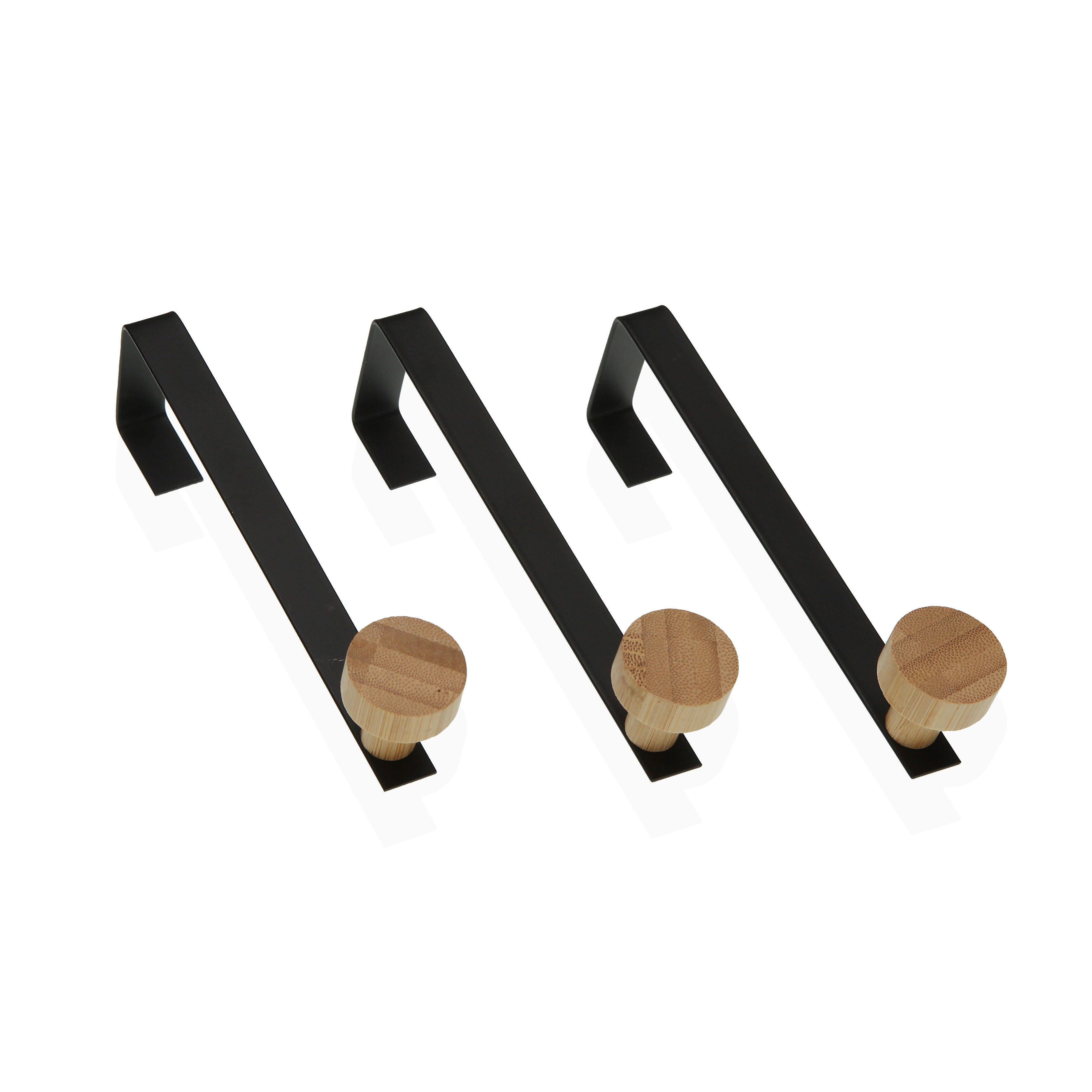3 percheros de pared color negro individuales | Leroy Merlin