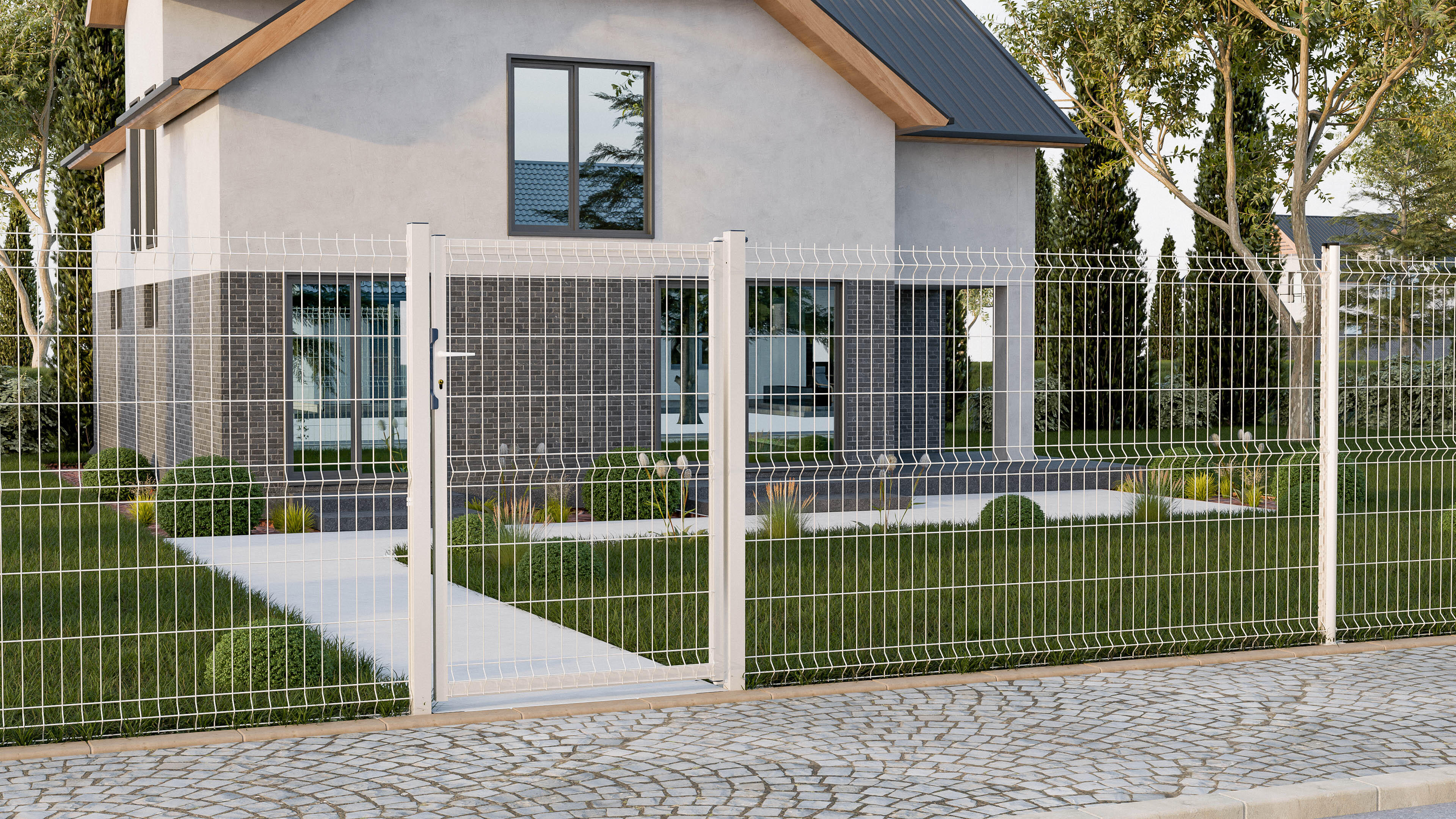 Grillage rigide Naterial Blanc - 9010, H.1.93 x L.2.5 m, maille 50x200 ...