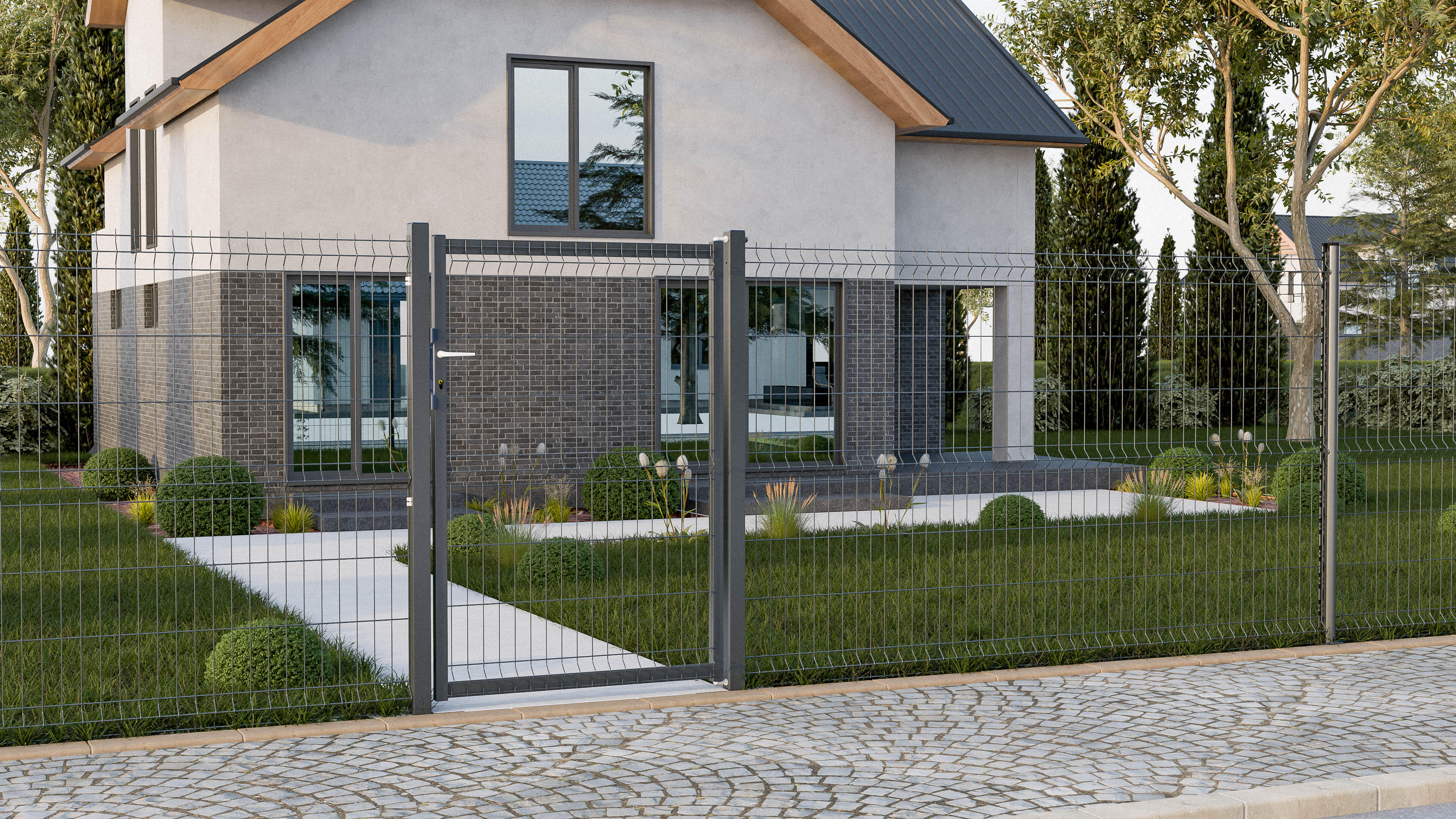 Poteau sur platine NATERIAL Gris - 7016, H.105 x P.6.9 cm | Leroy Merlin