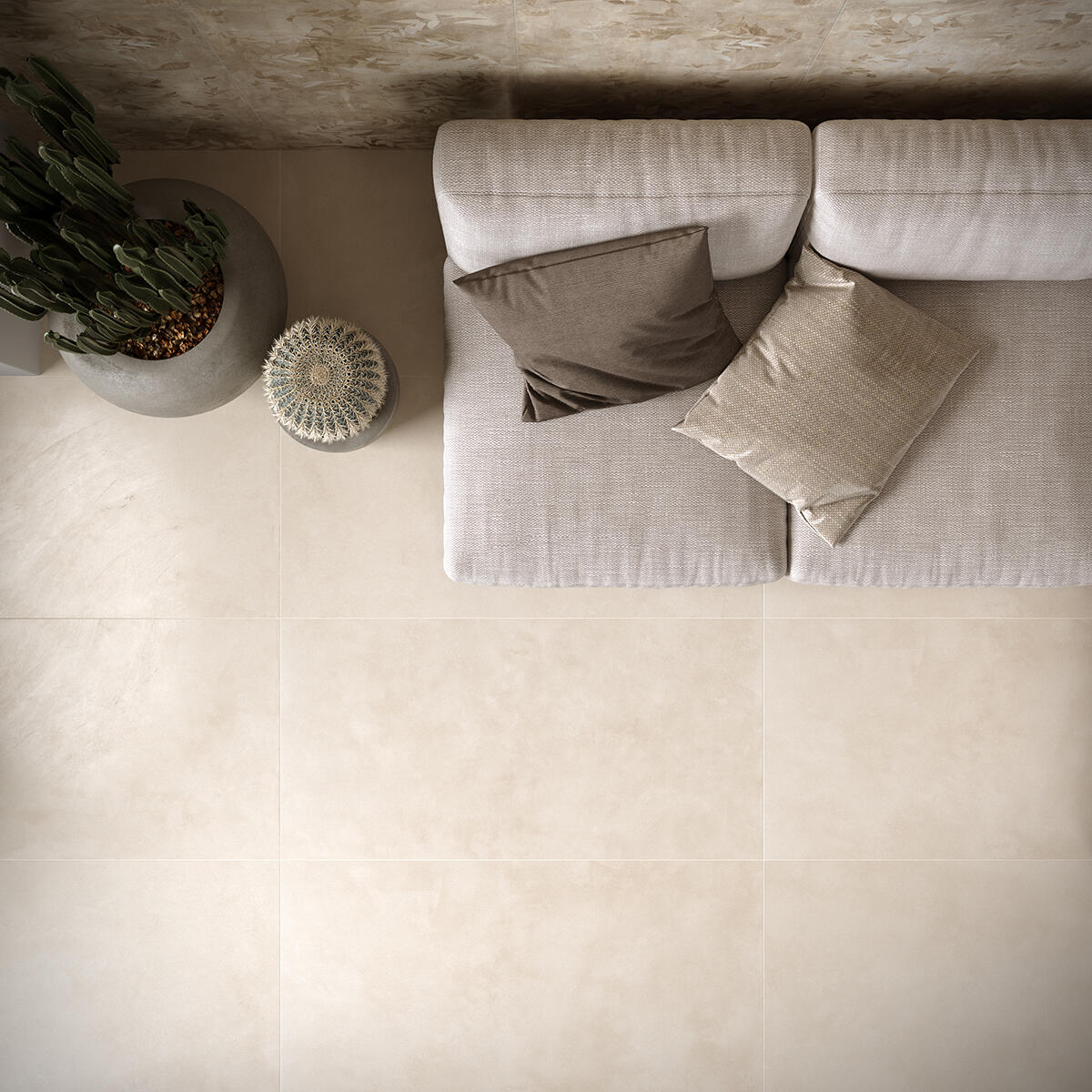 Piastrella da pavimento e rivestimento interno 60 x 120 cm Sp. 9.5 mm rettificato Creta in gres ...