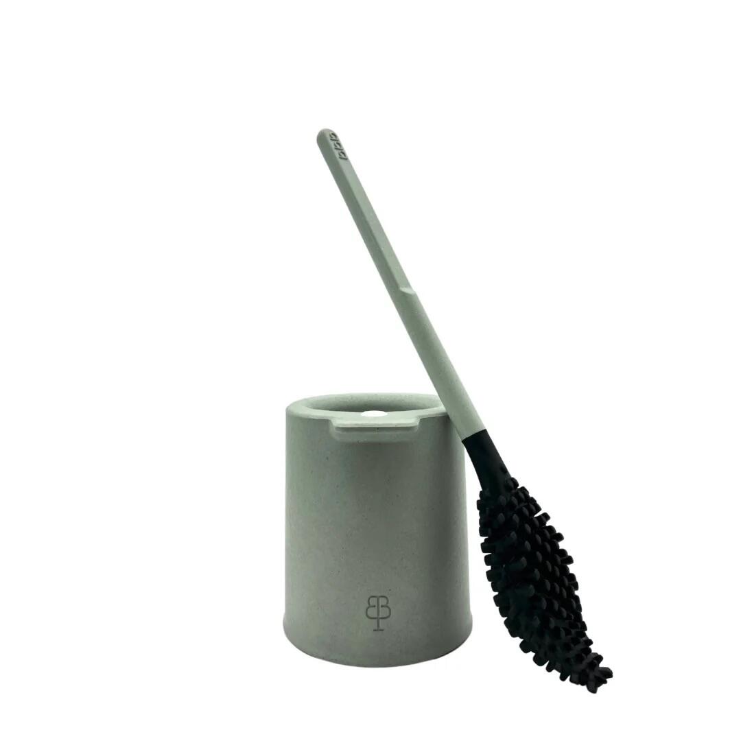 Pot avec brosse WC intégrée vert Bbb la brosse BIOM PARIS | Leroy Merlin