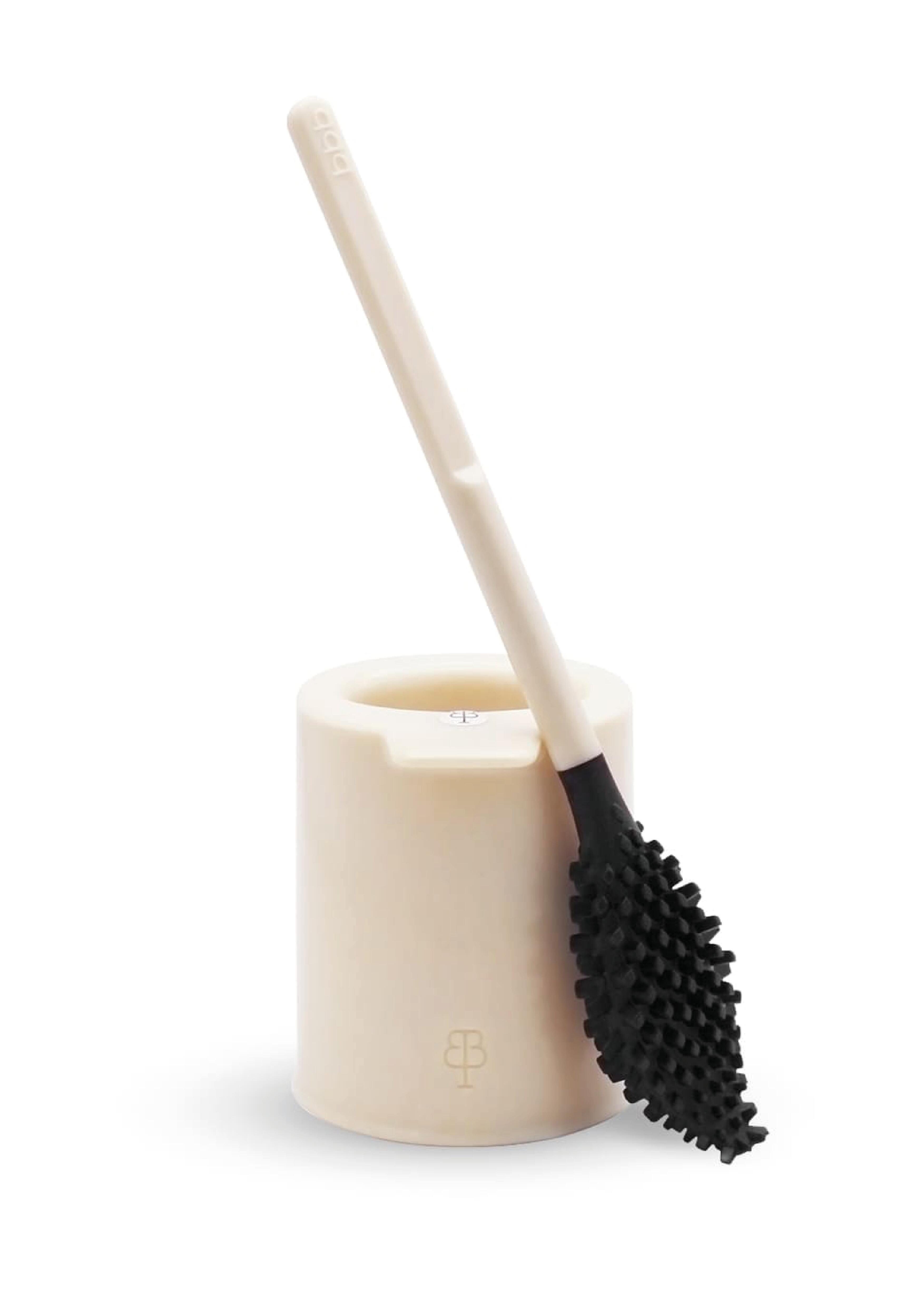 Pot avec brosse WC intégrée beige Bbb la brosse BIOM PARIS | Leroy Merlin