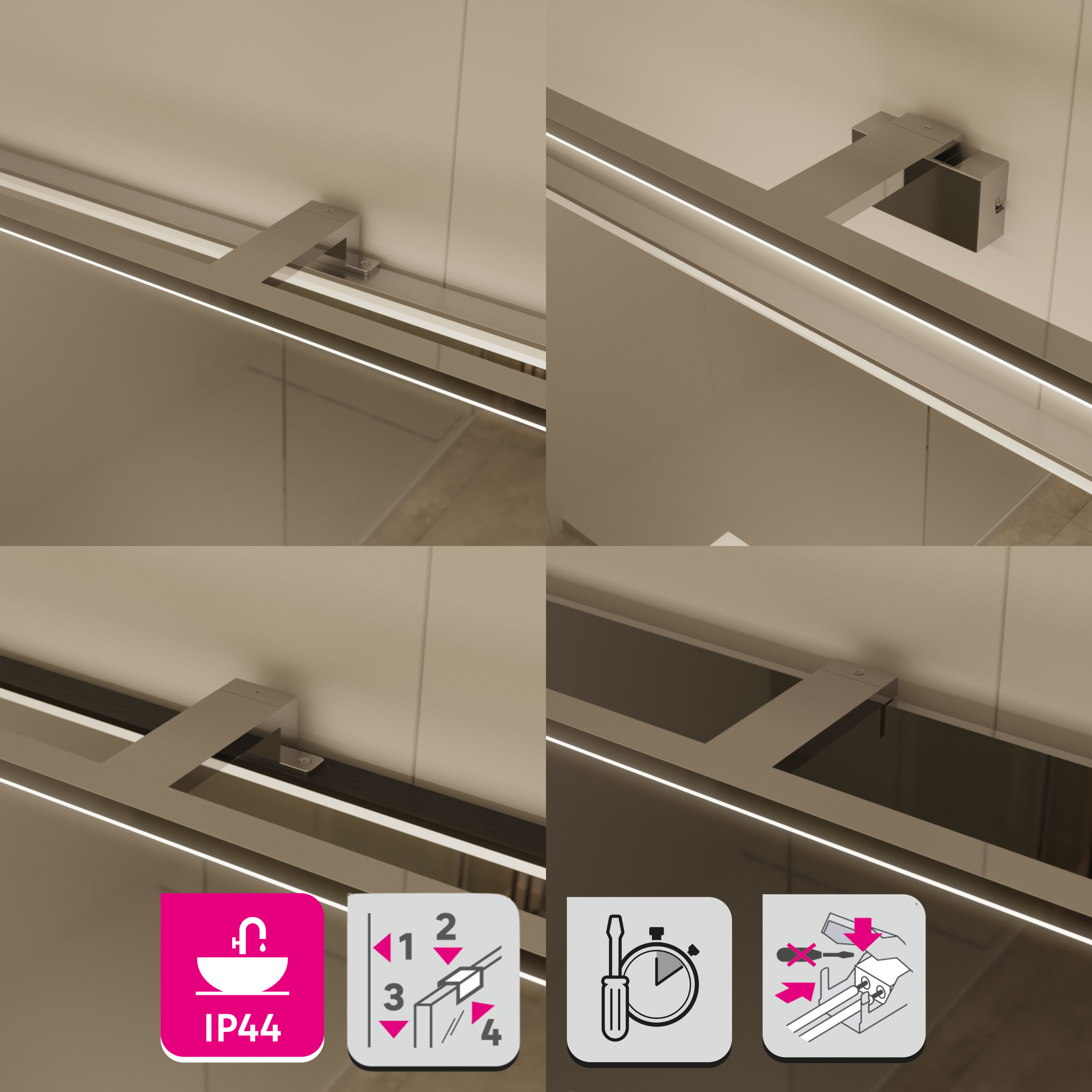 Aplique Slim INSPIRE Módulo LED gris 1000 lm | Leroy Merlin