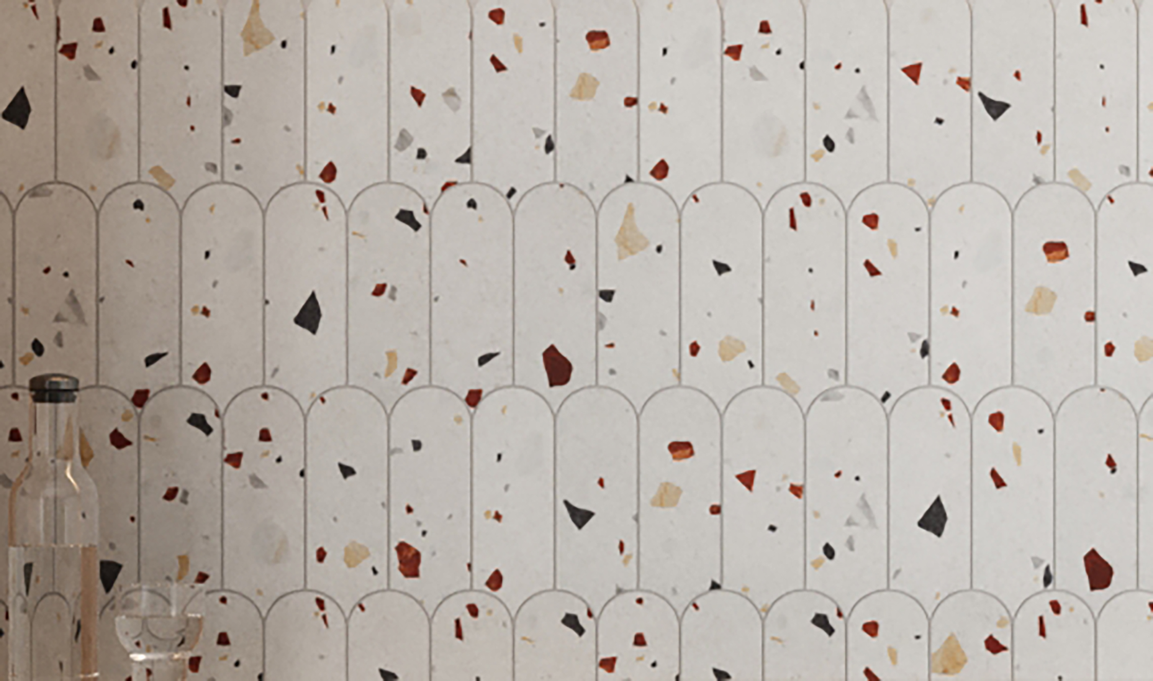 Azulejo cerámico Klimex Ultrastrong efecto terrazo blanco 8x21 cm ...