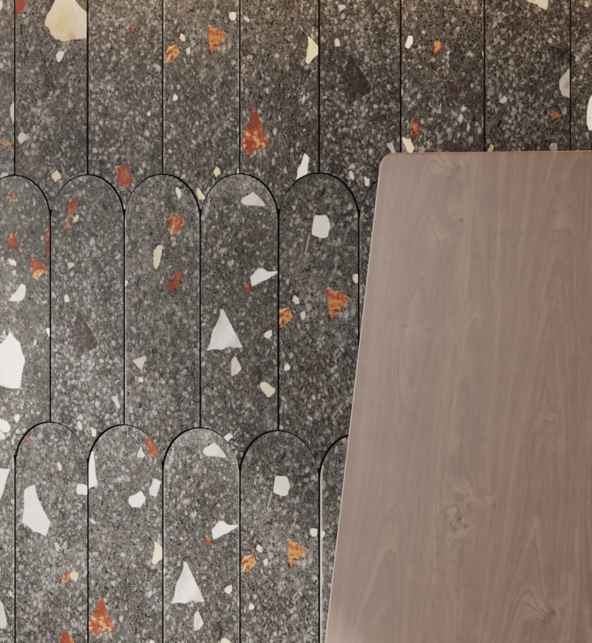 Azulejo cerámico Klimex Ultrastrong efecto terrazo negro 8x21 cm ...