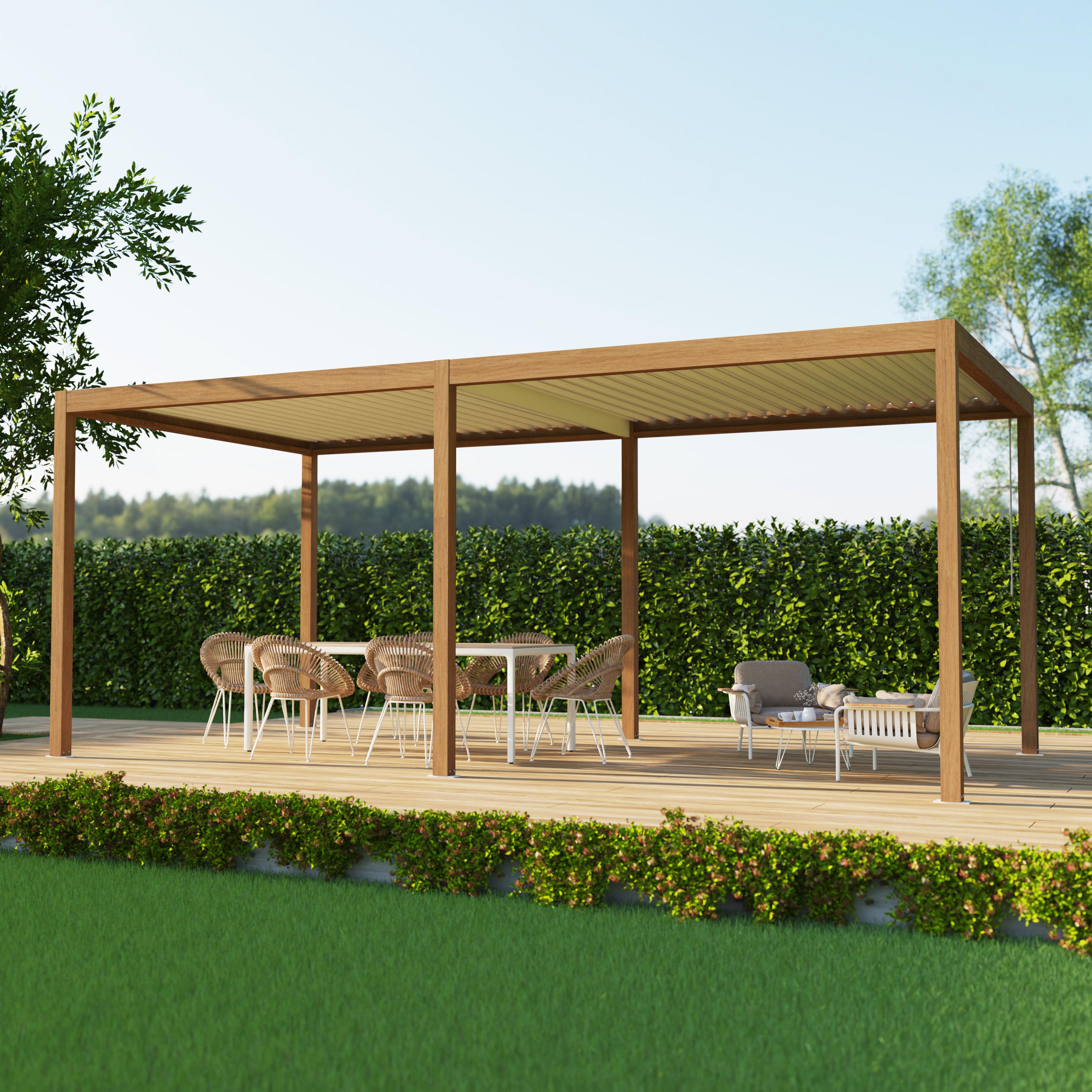 Pergola Caleta Autoportante Effet Bois 3x6m TIERAL Leroy Merlin Pergola Caleta Autoportante Effet Bois 3x6m TIERAL Leroy Merlin