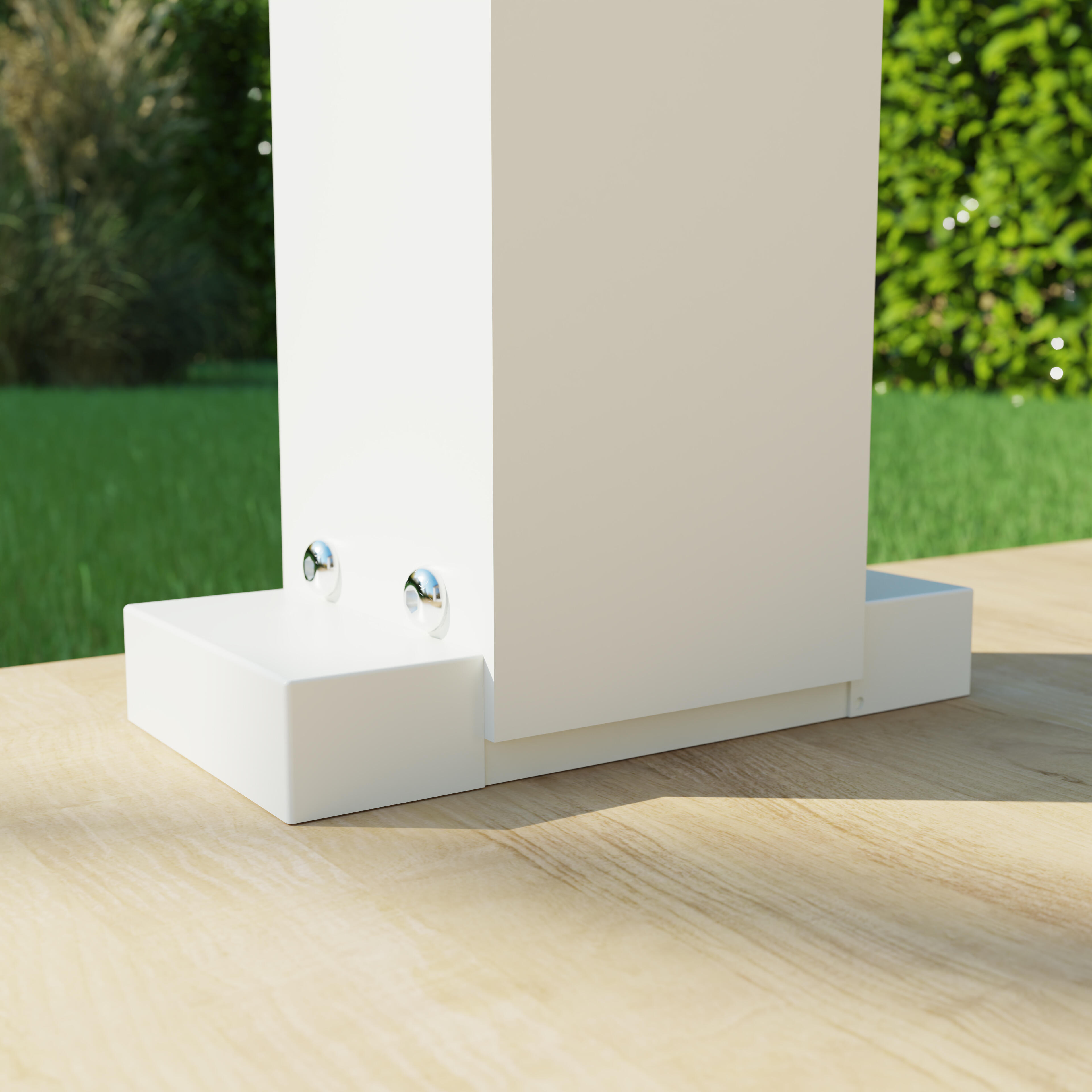 Cache platine aluminium TIERAL pour pergola Caleta blanc | Leroy Merlin