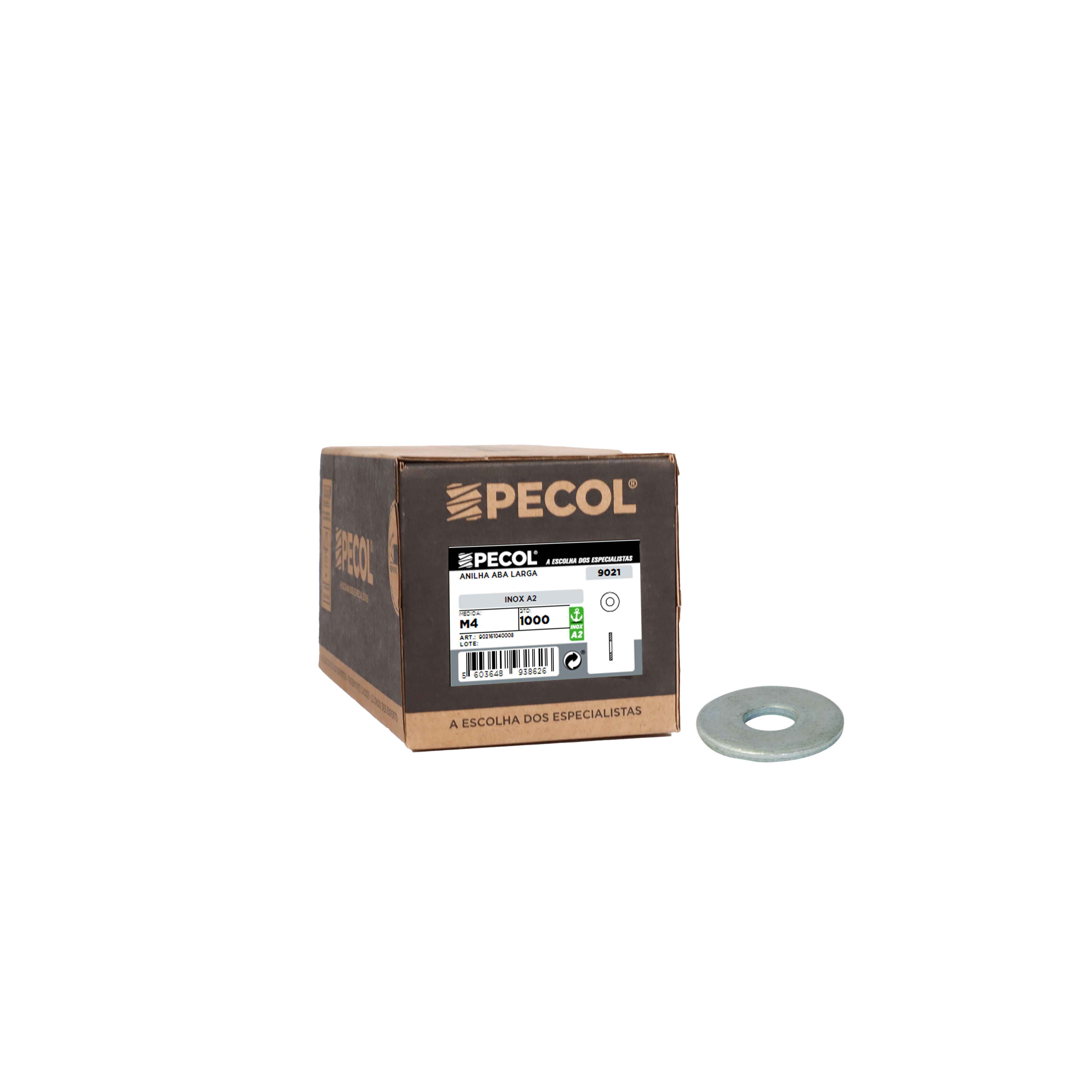 ANILHA DIN9021/ISO7093 M4 INOX A2 1000un | Obramat