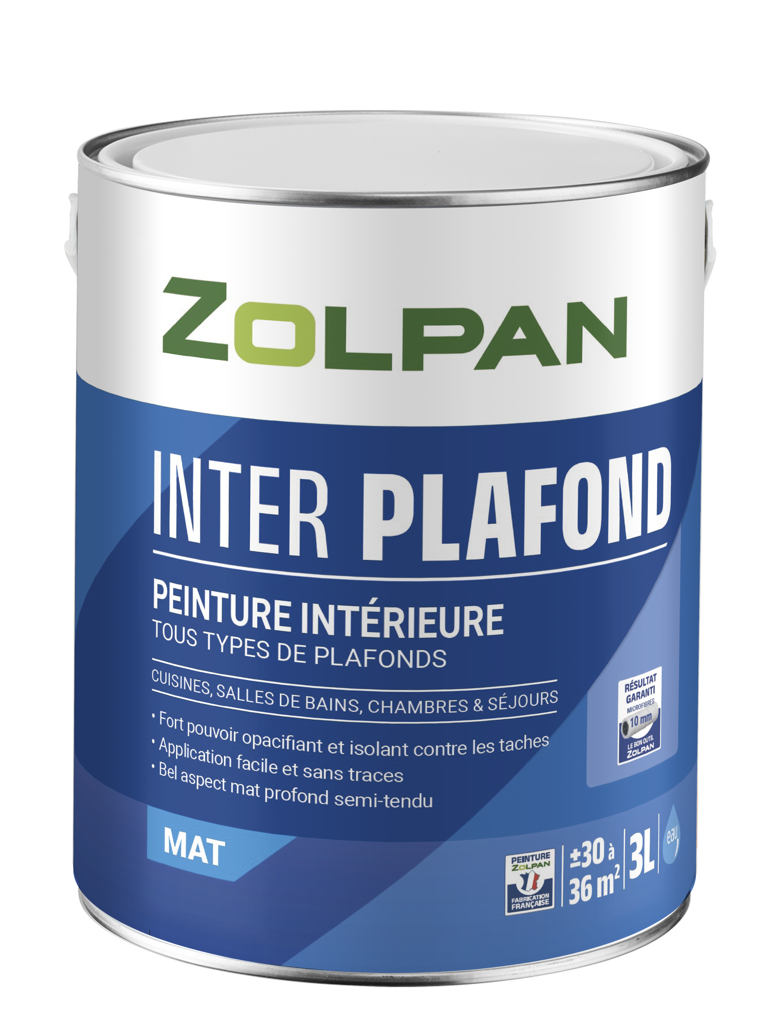Peinture plafond blanc mat ZOLPAN Inter plafond 3L | Leroy Merlin