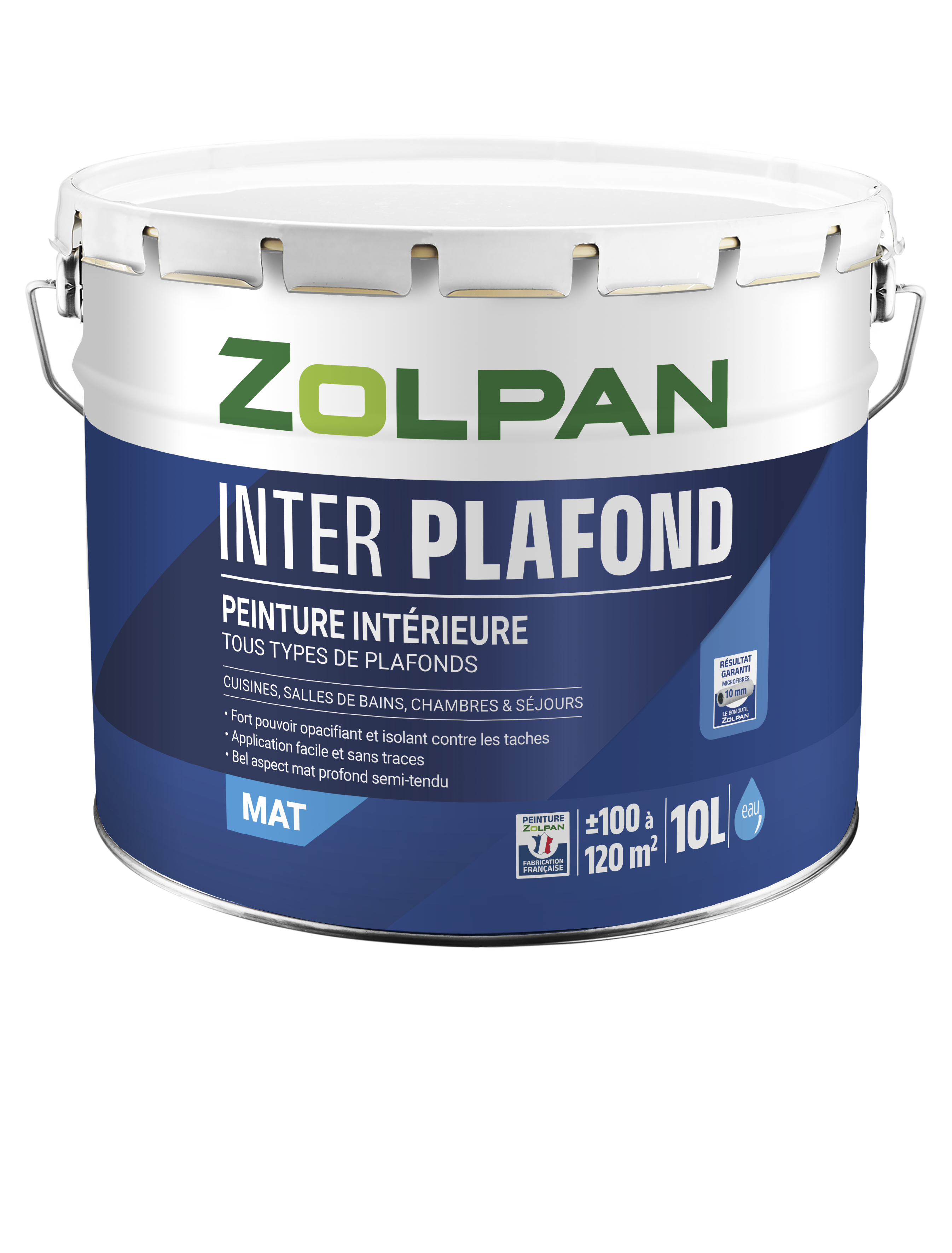 Peinture plafond blanc mat ZOLPAN Zolpan inter plafond mat 10l 10L | Leroy Merlin