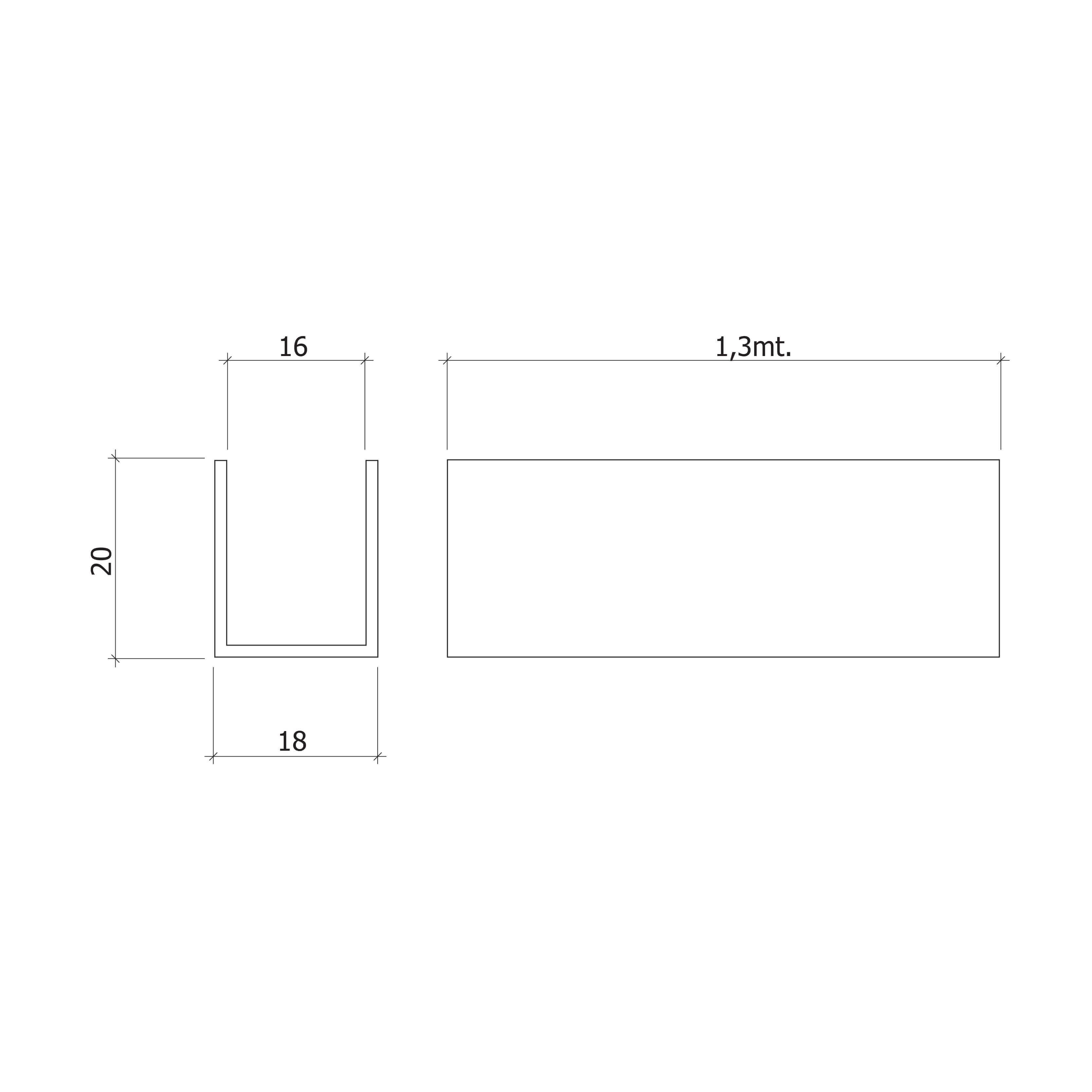 CALHA U ALUMÍNIO BR GL3952 1.3m | Obramat