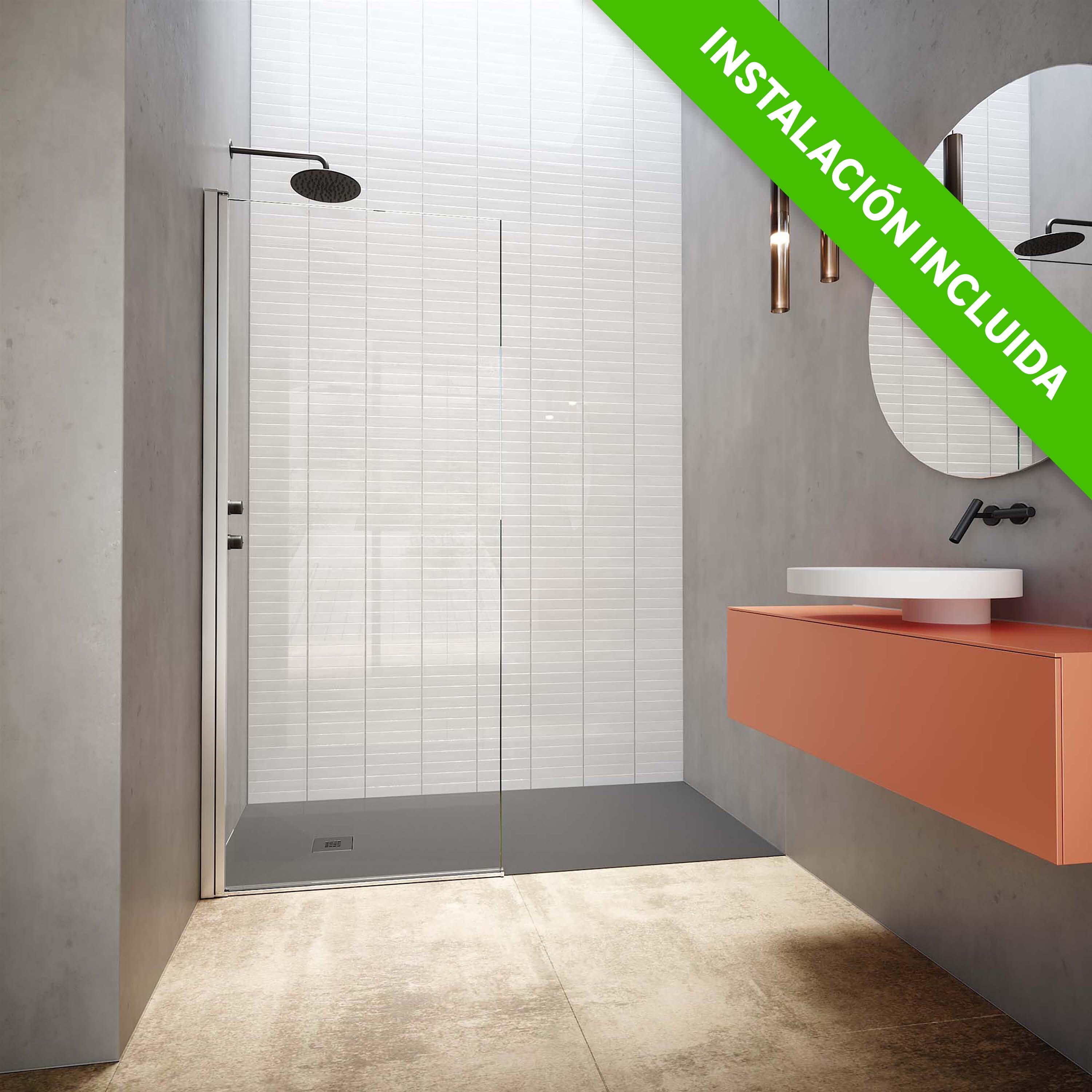 Mampara de ducha fija transparente Cool I perfil plata (98-100)x200 cm ...