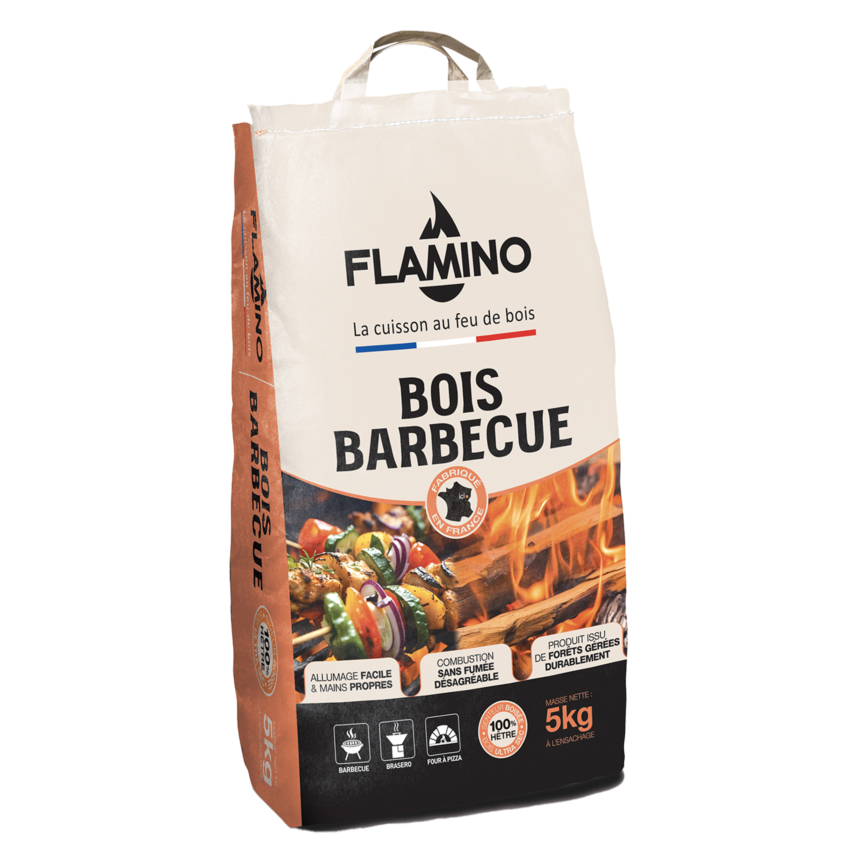 Bois barbecue 100% hêtre FLAMINO, 5 kg | Leroy Merlin