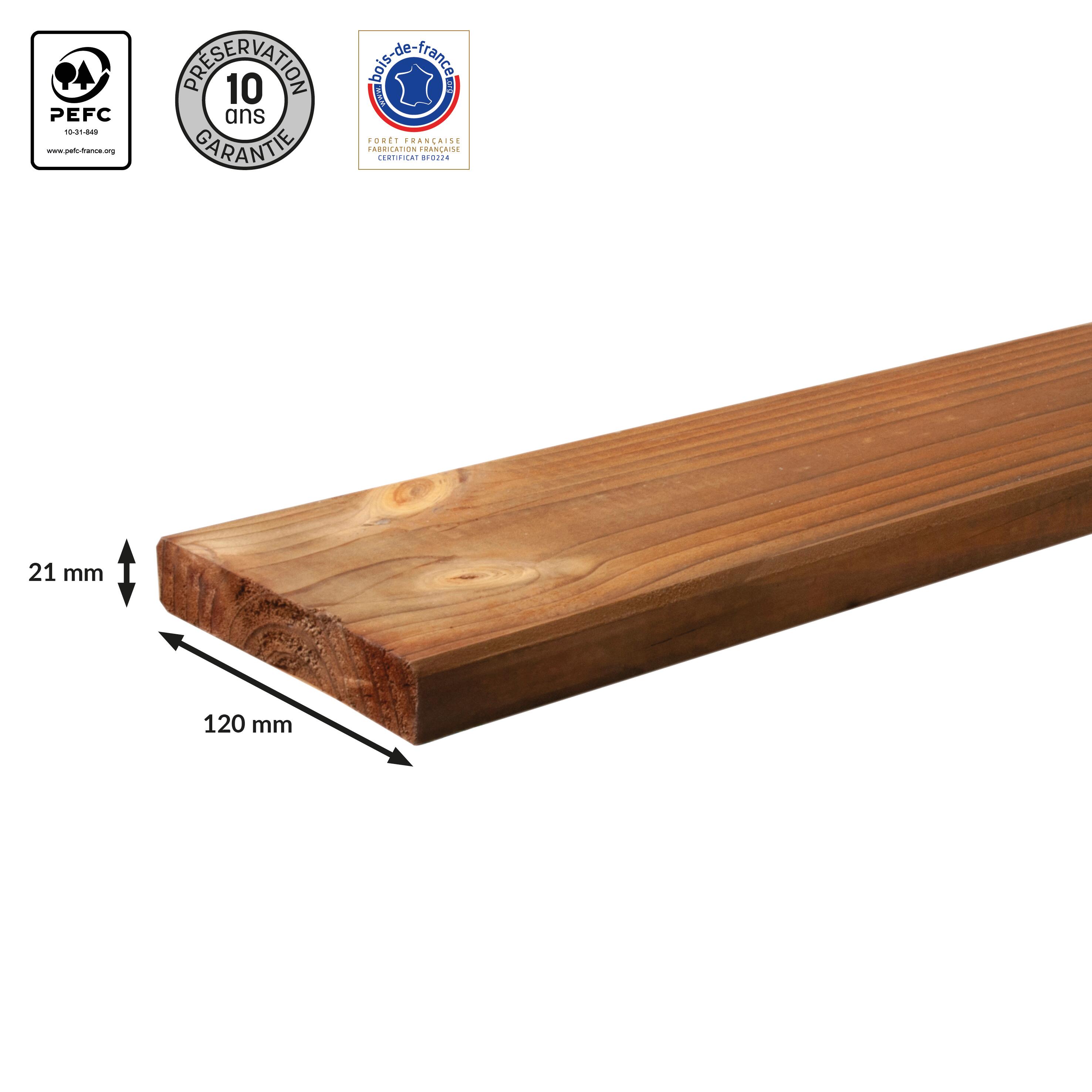 Lame terrasse bois pin douglas marron, L.250 x l.12 cm x Ep.21 mm ...