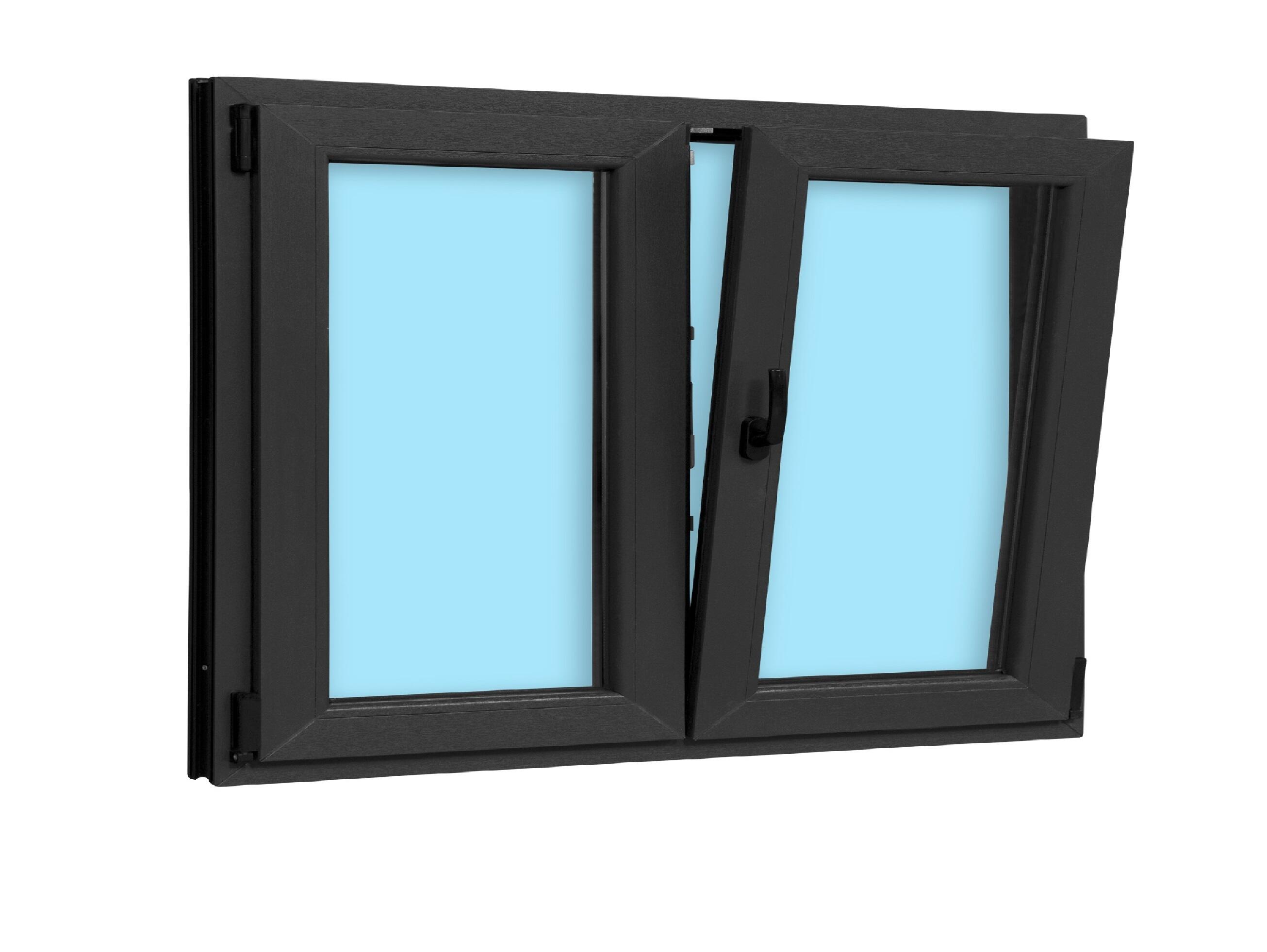 JANELA PVC OSCILOBATENTE CINZA ANTRACITE 120X100 2 FOLHAS | Obramat