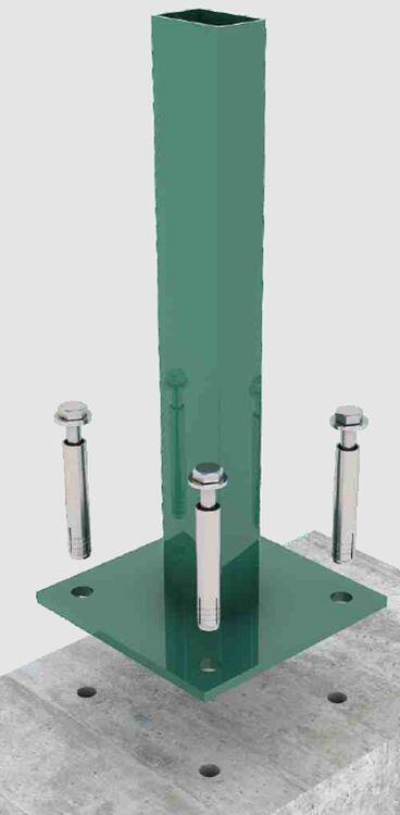 POSTE METÁLICO RECTANGULAR COM BASE 0.67M VERDE
