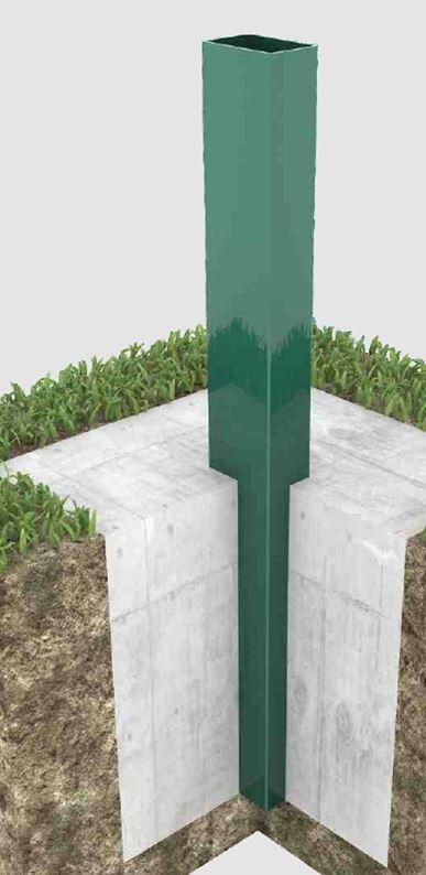 POSTE METÁLICO RECTANGULAR 2.32M VERDE | Obramat