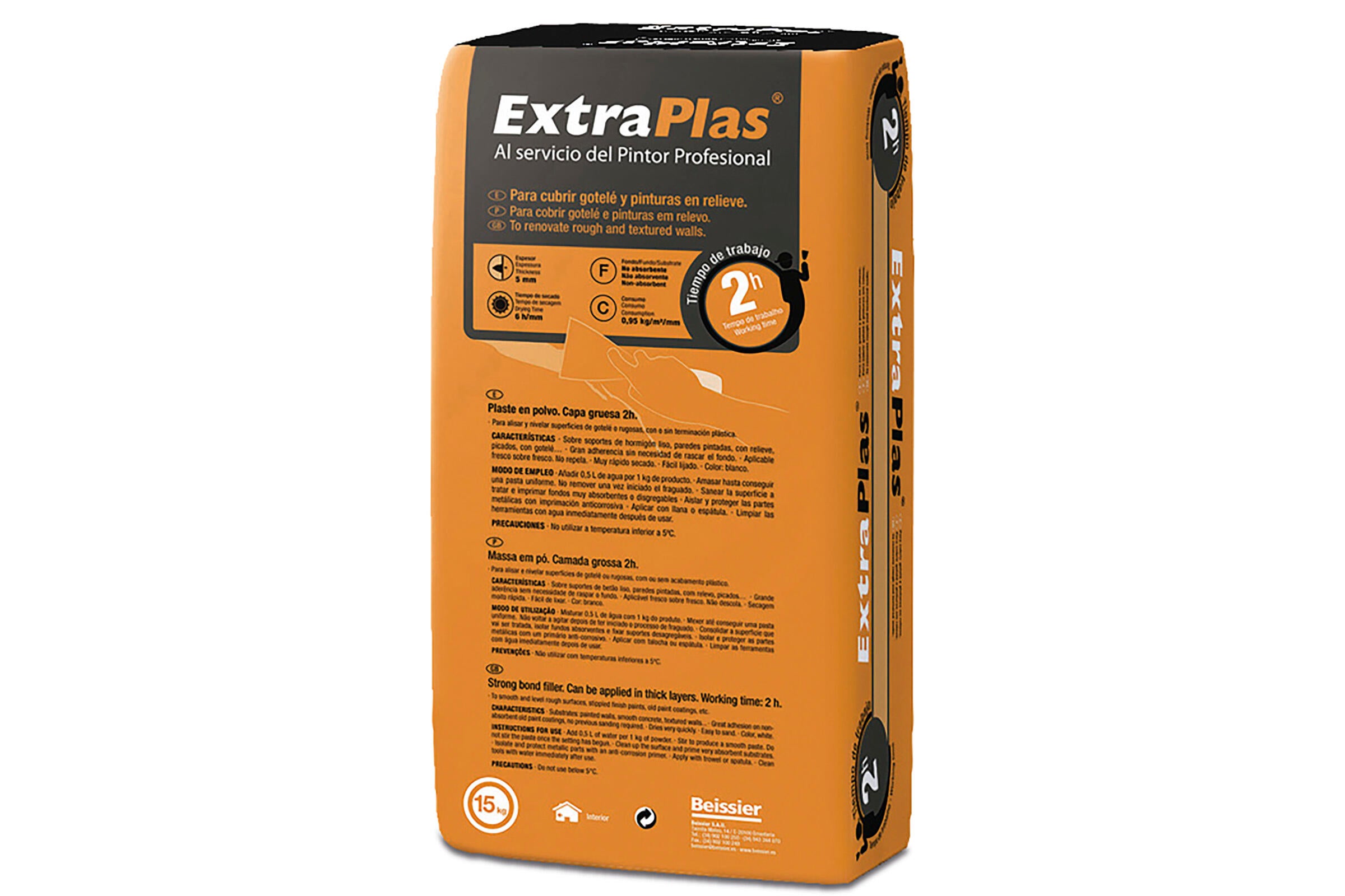 MASSA DE RENOVAÇÃO EM PÓ INTERIOR 2H CAPA GROSSA EXTRAPLAS LARANJA ...