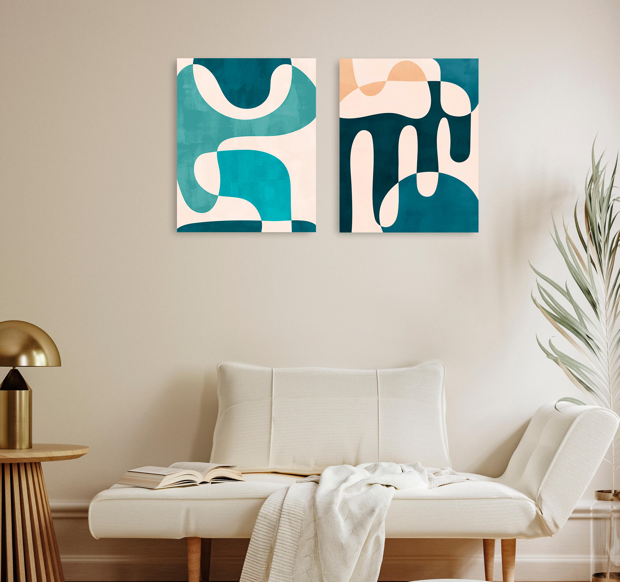 Pintura impresa sin marco Abstracto rectangular de 40 x 50 cm. MDF ...