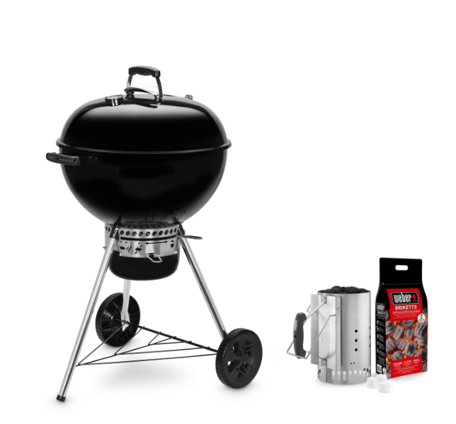 Barbacoa de carbón WEBER Kit chimenea y 2 kg de briquetas de carbón ...