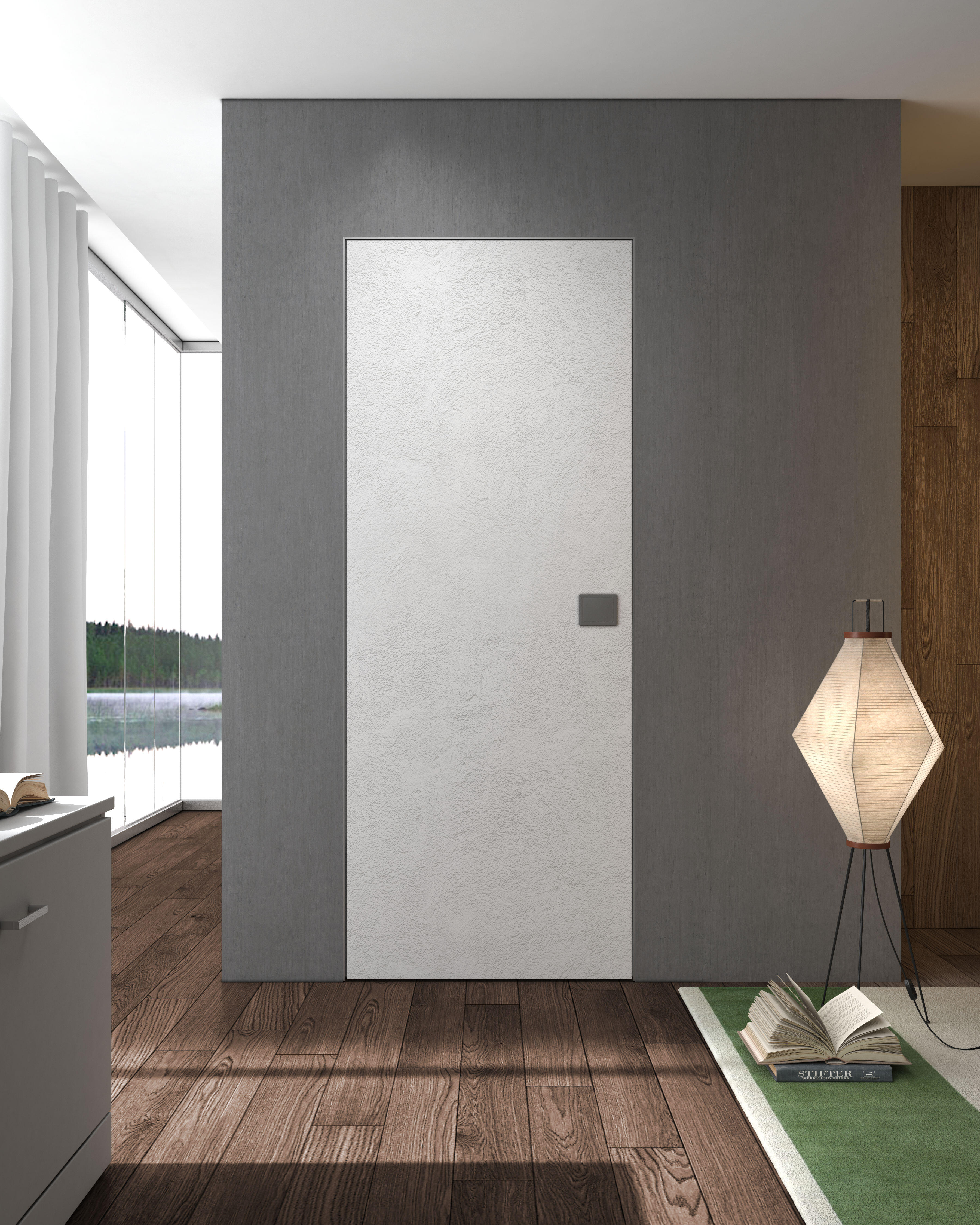 Porta filomuro battente Pta Filomuro Nairobi Primer 70X210X Sx bianco L ...