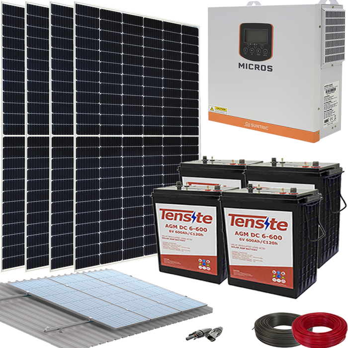 Kit Solar Aislada Caseta 3000W 10kWh/día con batería AGM | Leroy Merlin