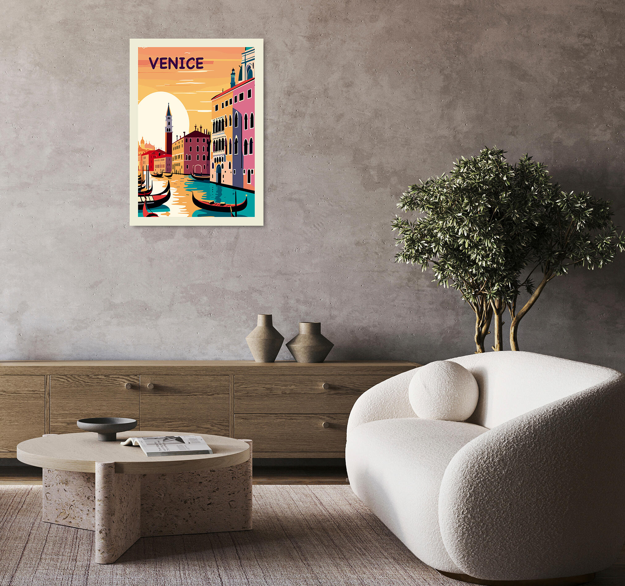 Pintura impresa sin marco Urban city rectangular de 50 x 70 cm. MDF ...
