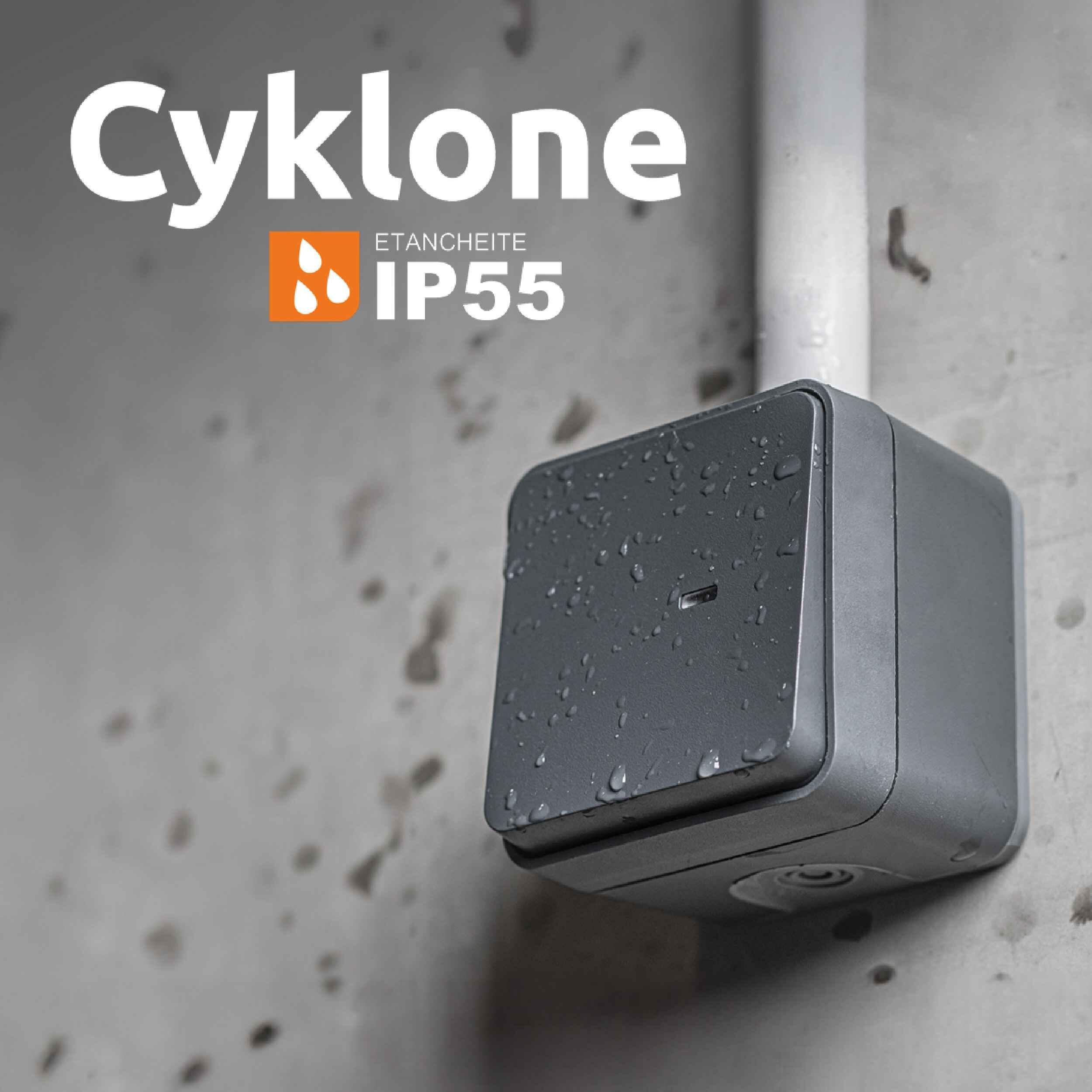 DEBFLEX - CYKLONE IP55 Bouton Poussoir Anthracite - 730427 | Leroy Merlin