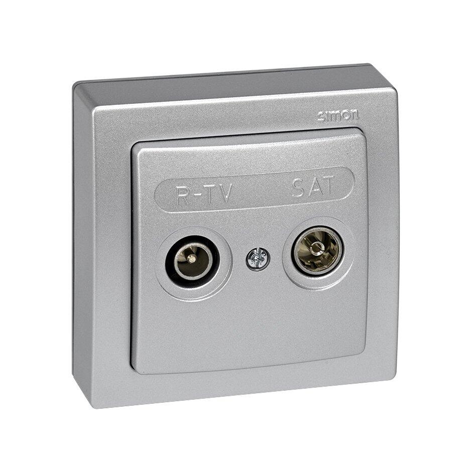 Toma r-tv+sat intermedia SIMON 73 aluminio | Leroy Merlin