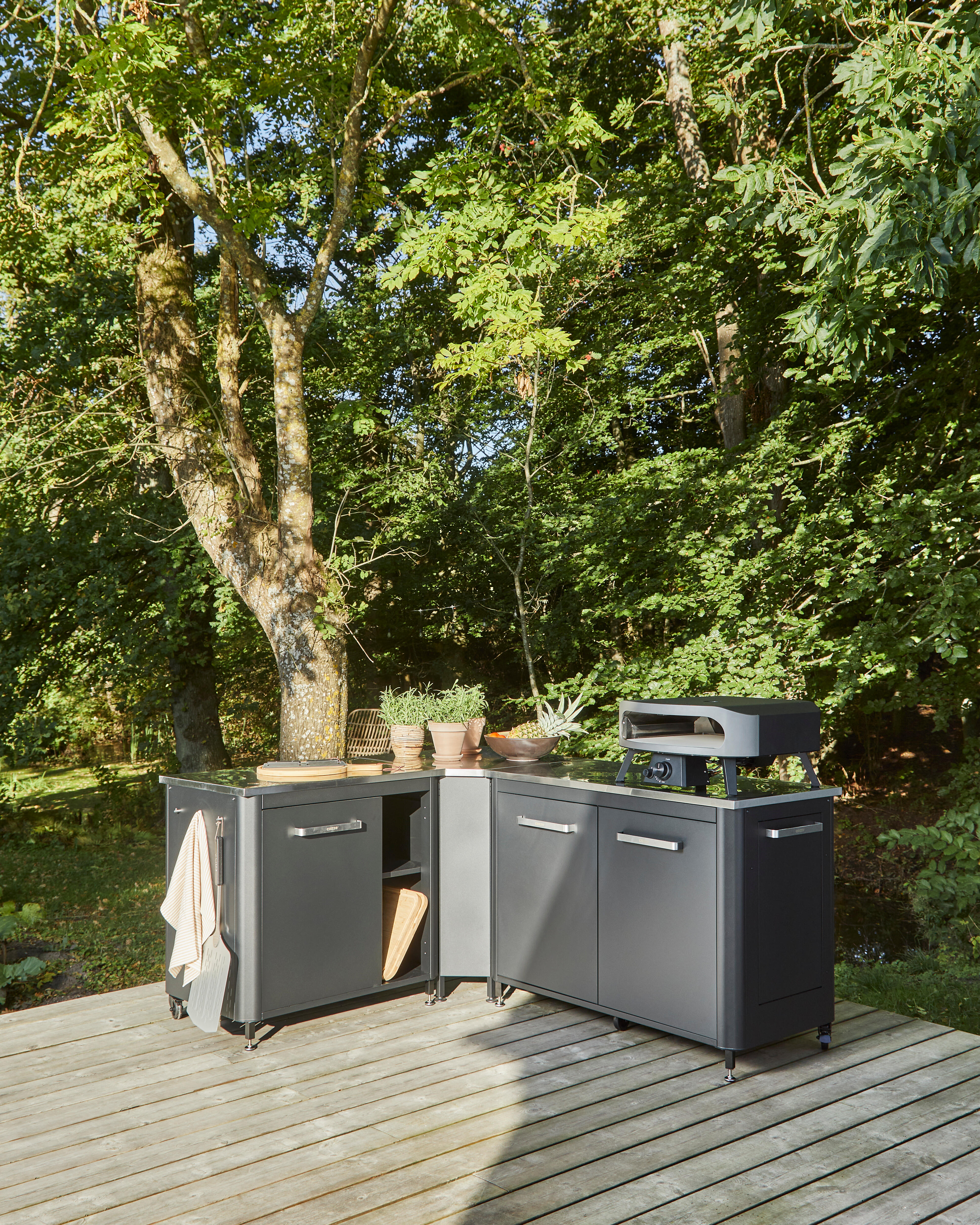 Cuisine d'extérieur d'angle 120 cm + 90 cm COZZE | Leroy Merlin