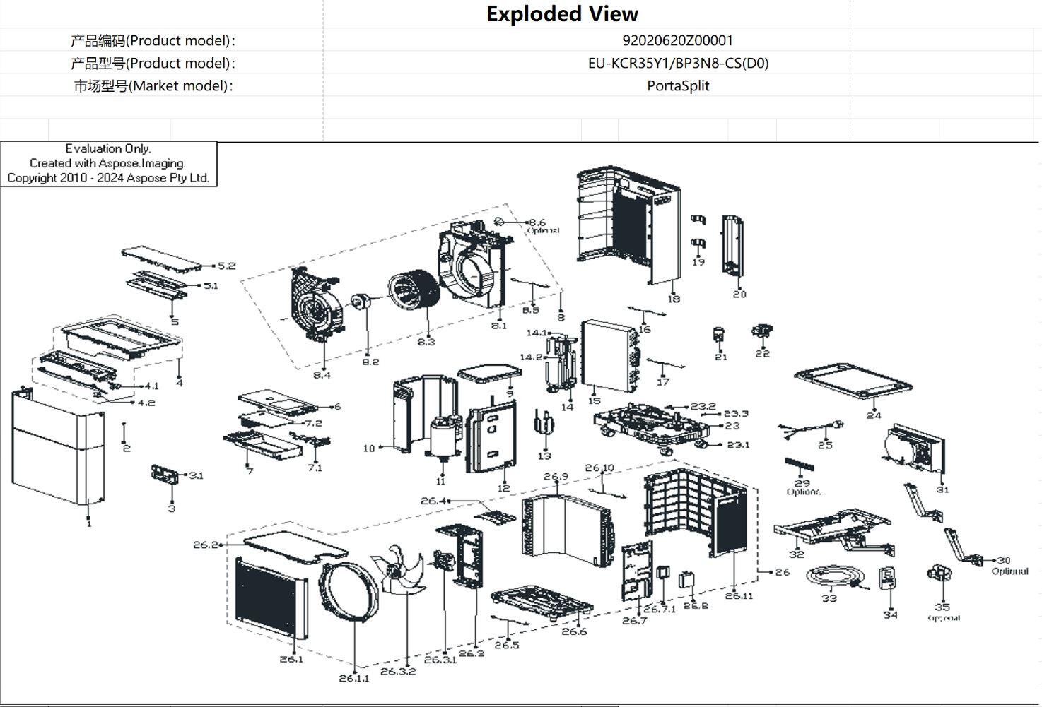 Climatiseur split mobile réversible, Portasplit, Midea par Optimea ...