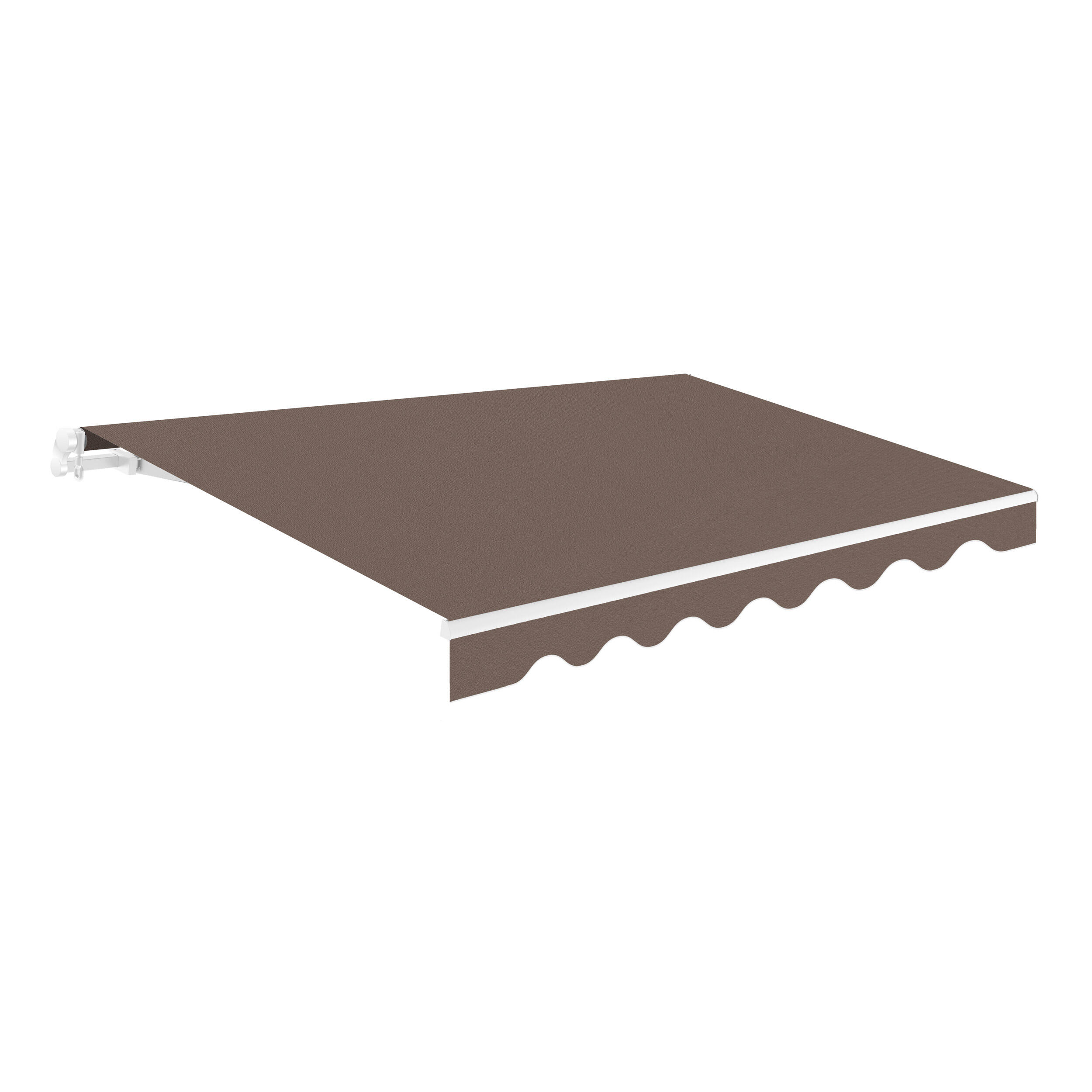 Toldo kronos manual brazo extensible blanco y tela topo 300x250 | Leroy ...