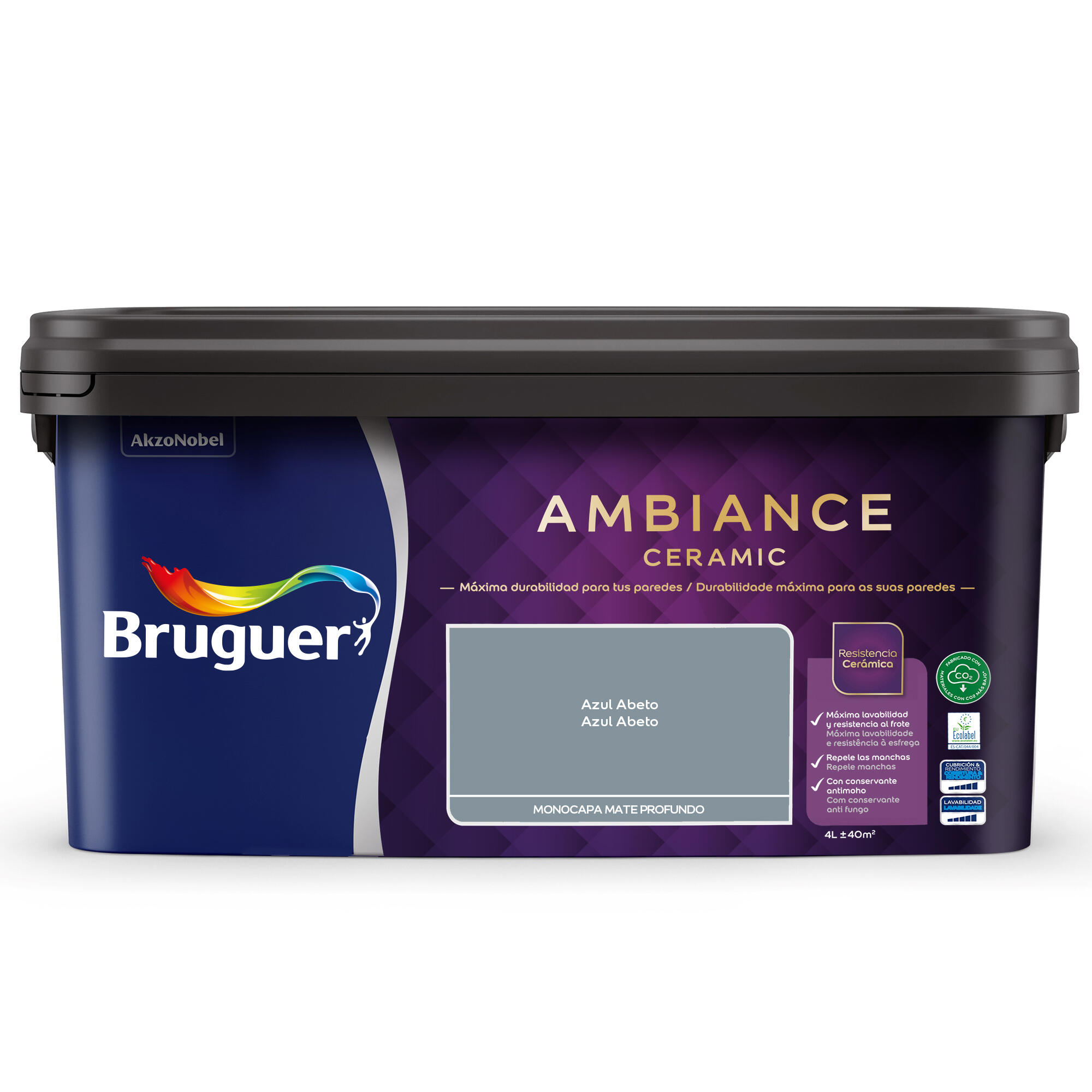 Pintura de interior Ambiance Ceramic BRUGUER color azul abeto mate ...
