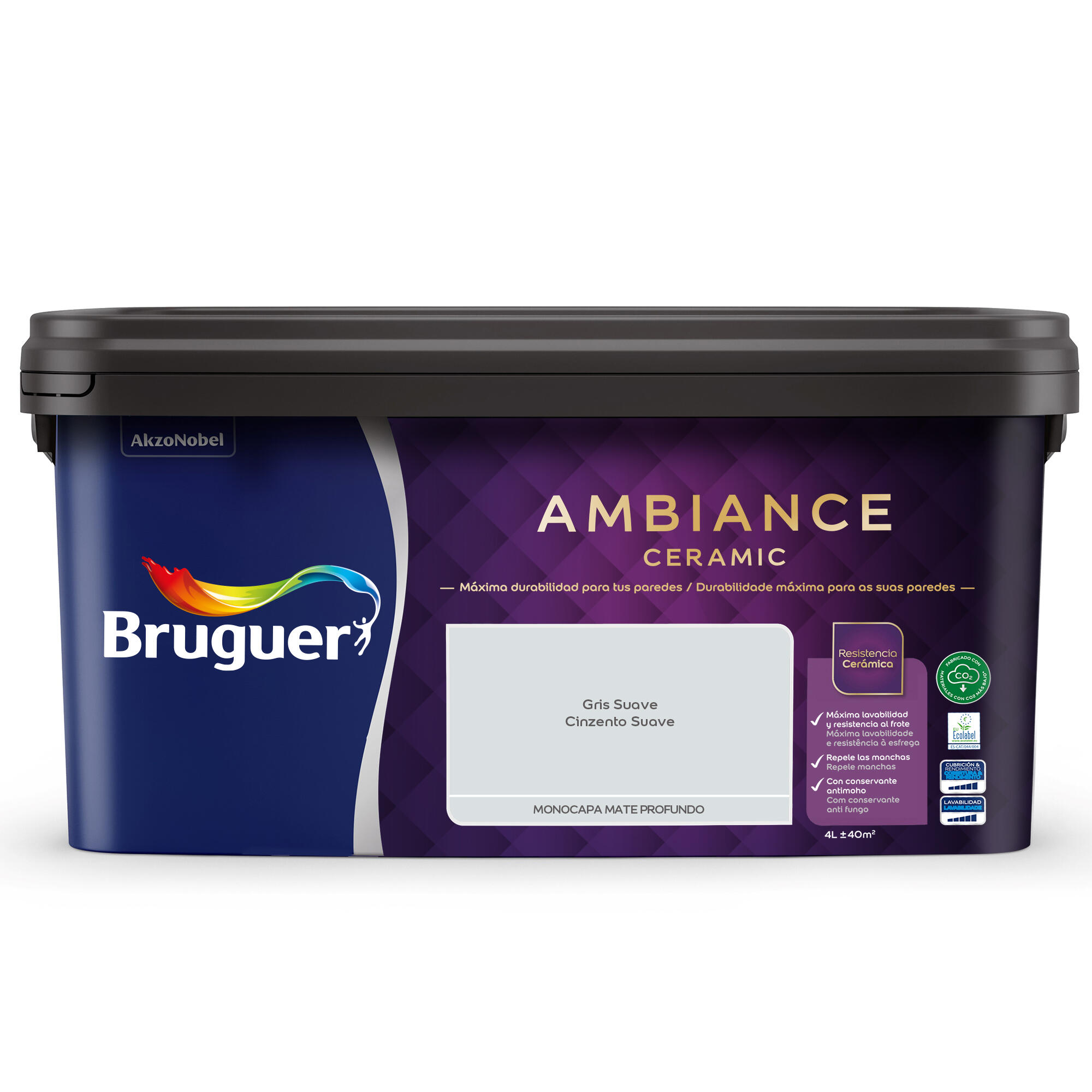 Pintura de interior Ambiance Ceramic BRUGUER color gris suave mate ...