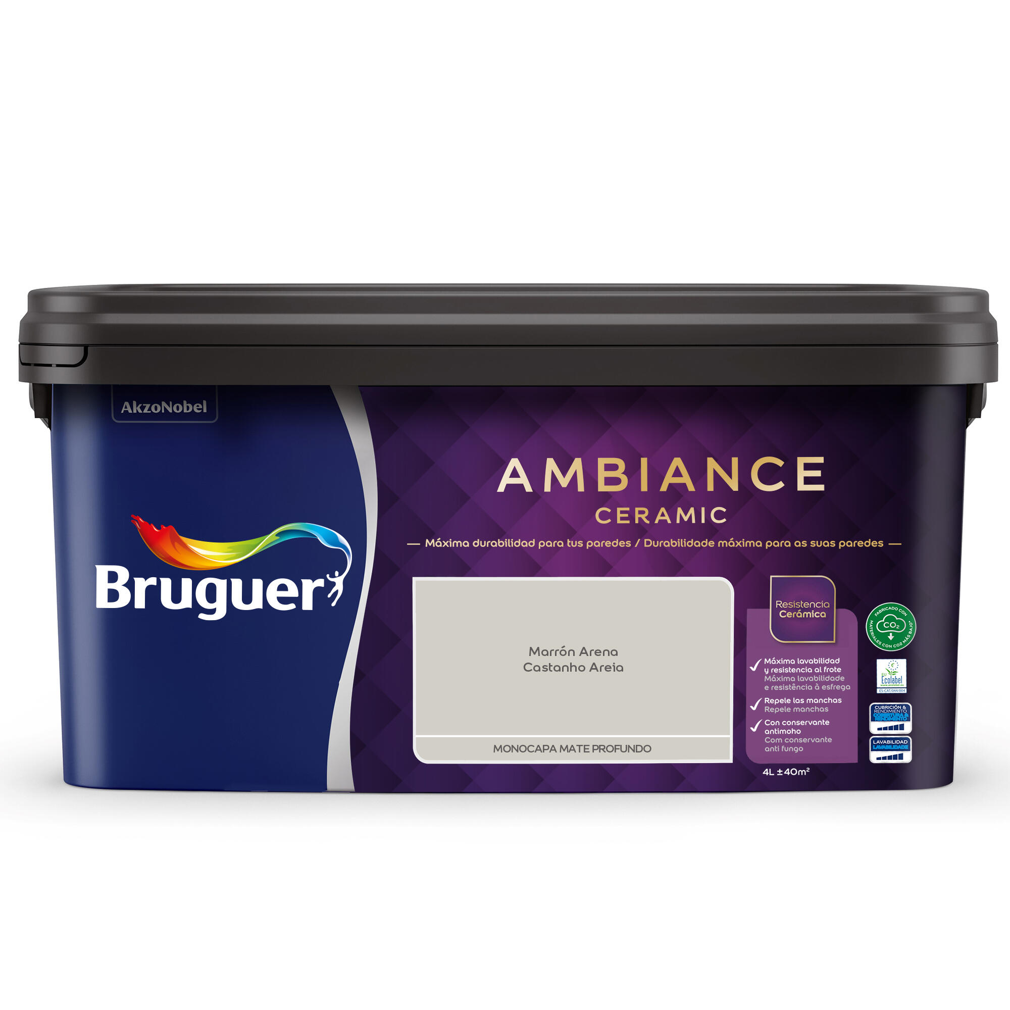 Pintura de interior Ambiance Ceramic BRUGUER color marrón arena mate ...