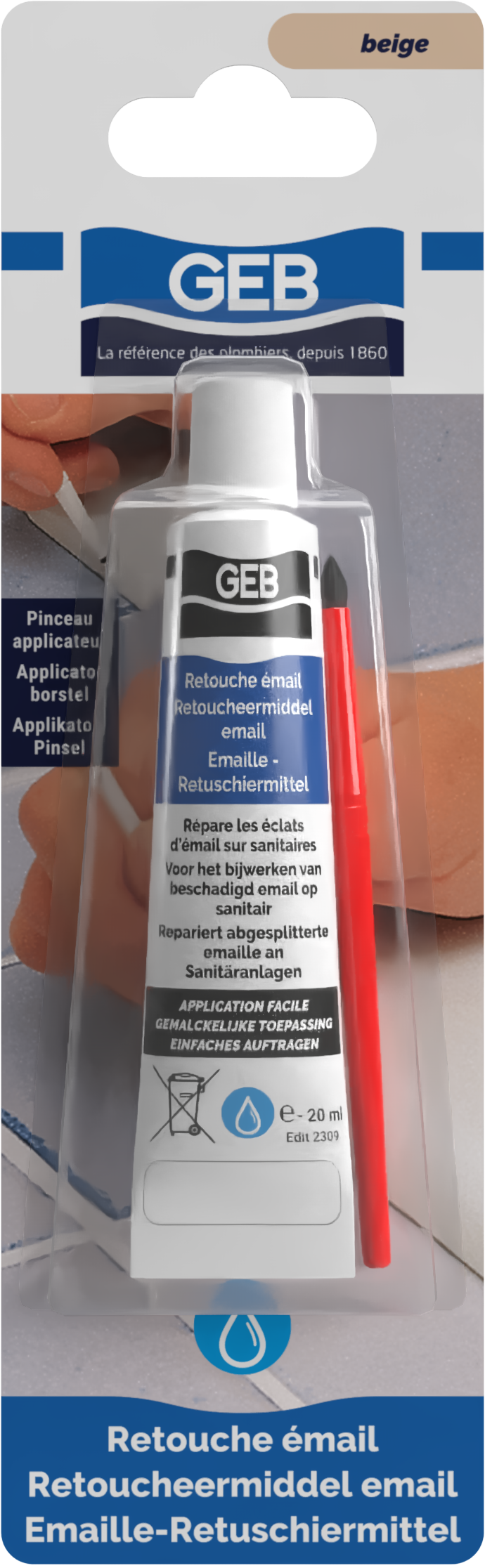 Retouche émail beige GEB, 0.02 l | Leroy Merlin