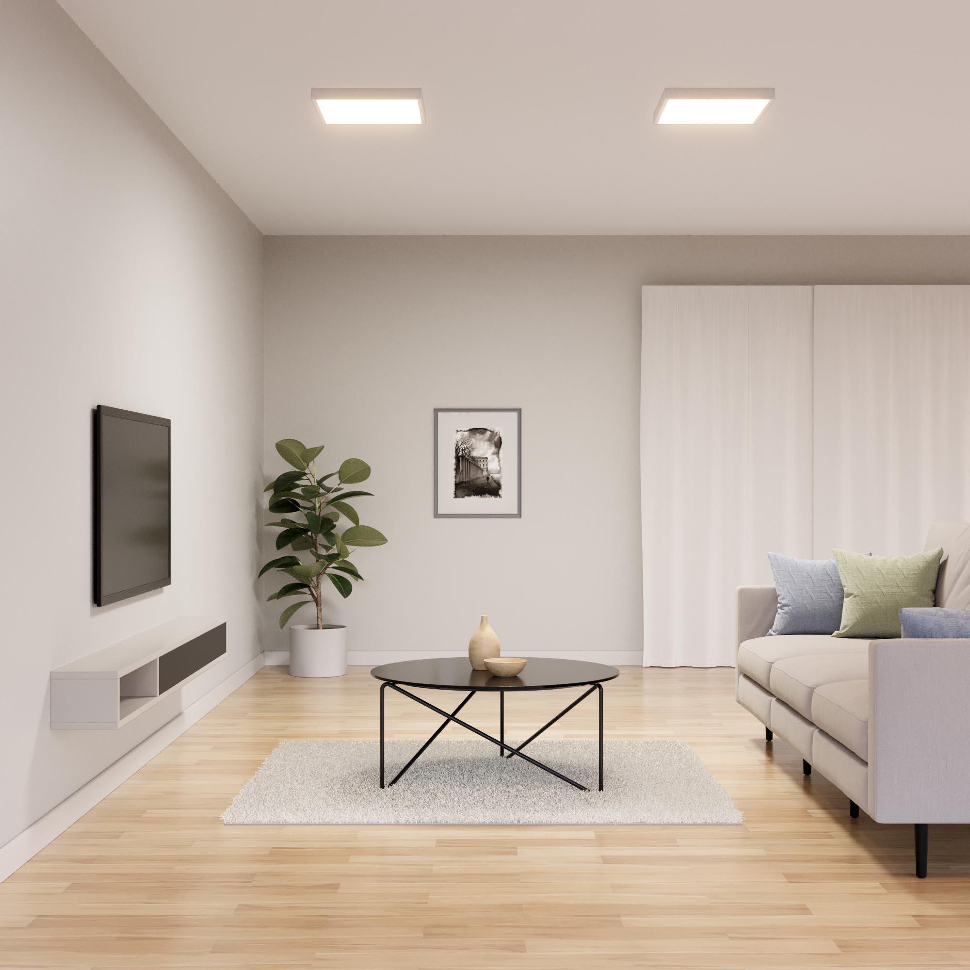 Plafón LED de interior cuadrado blanco ALVERLAMP 5120 lm color luz ...