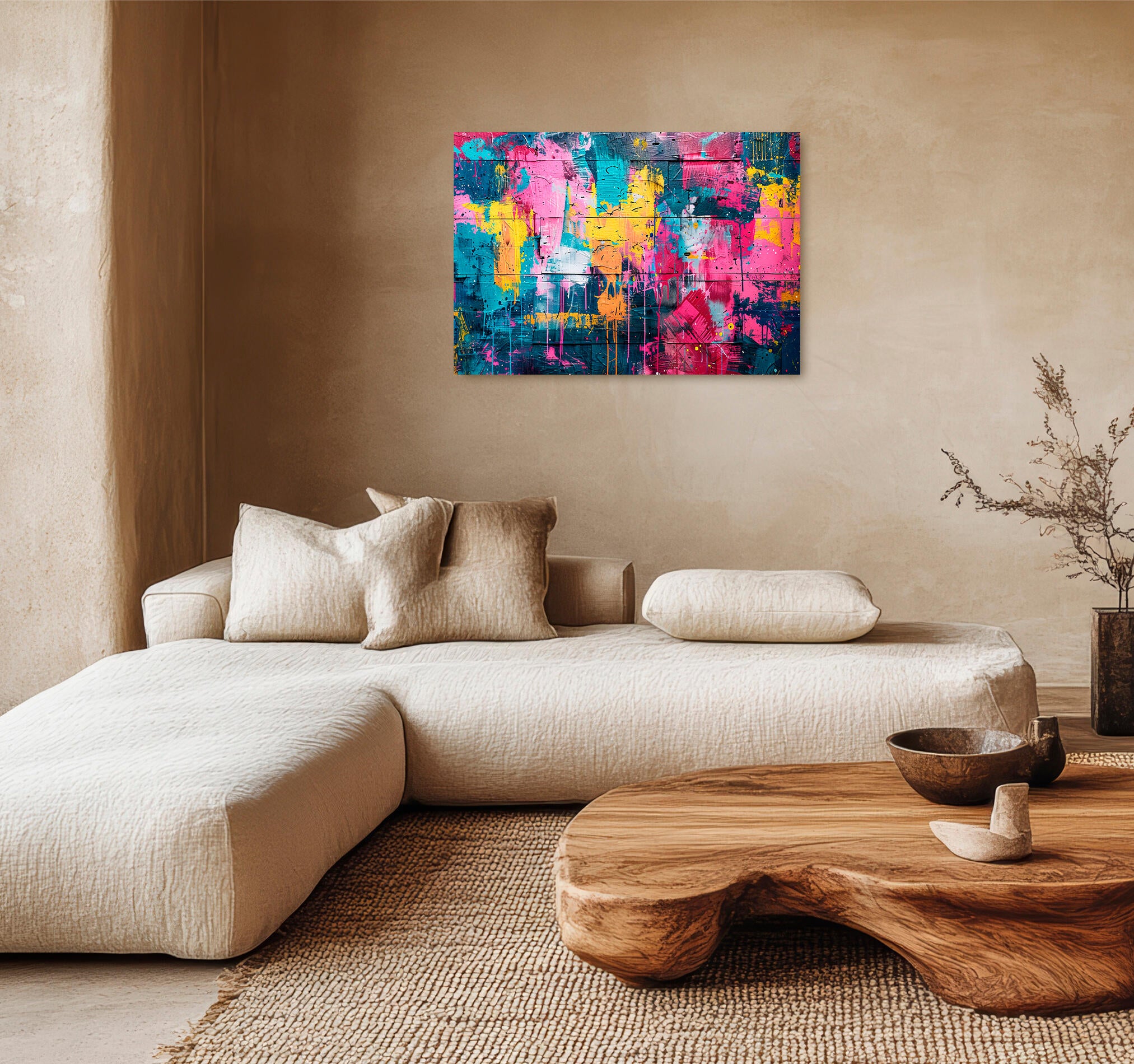 Objeto decorativo sin marco Arte rectangular de 100 x 70 cm. MDF ...