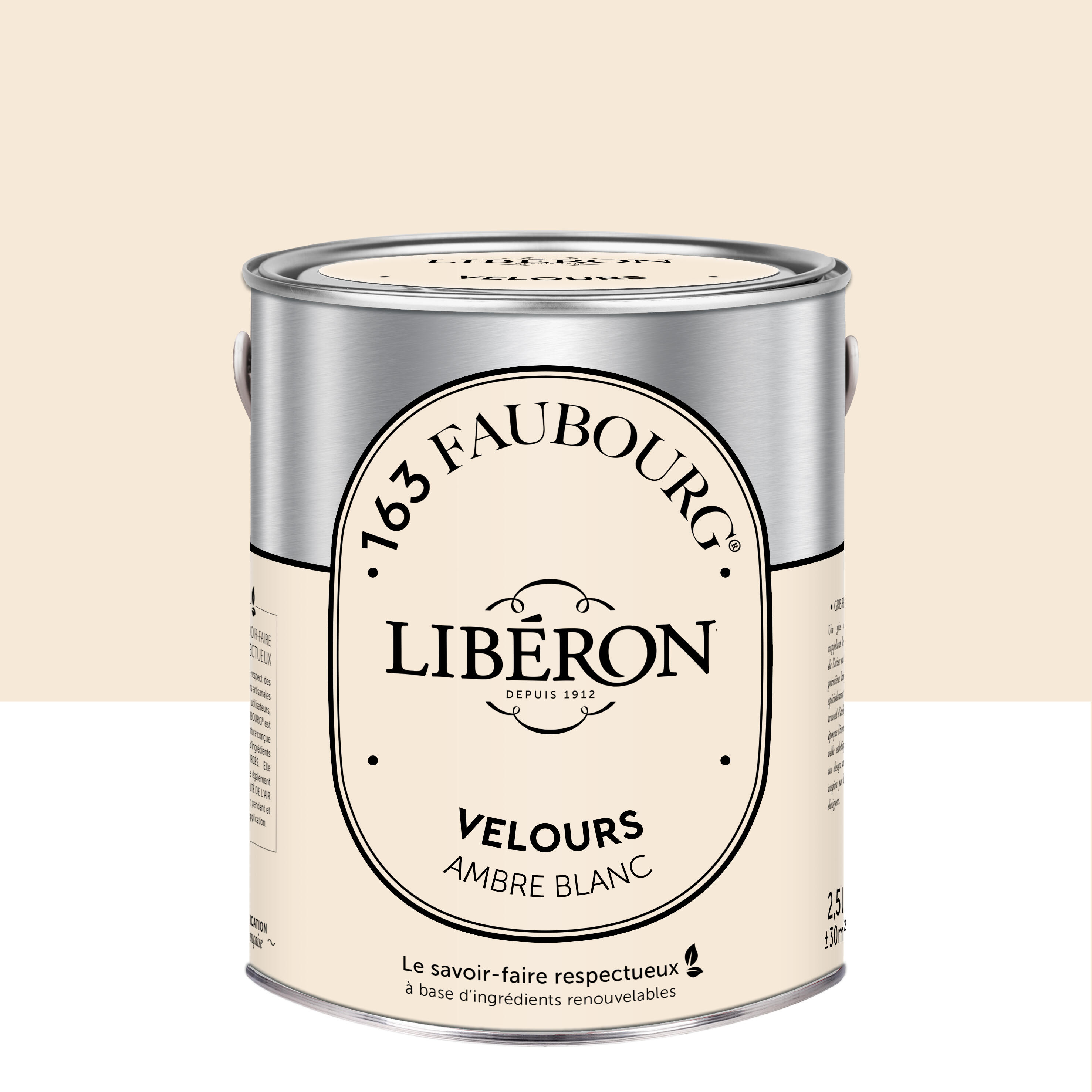 Peinture mur ambre blanc velours LIBÉRON 163 fauboug 2.5l | Leroy Merlin