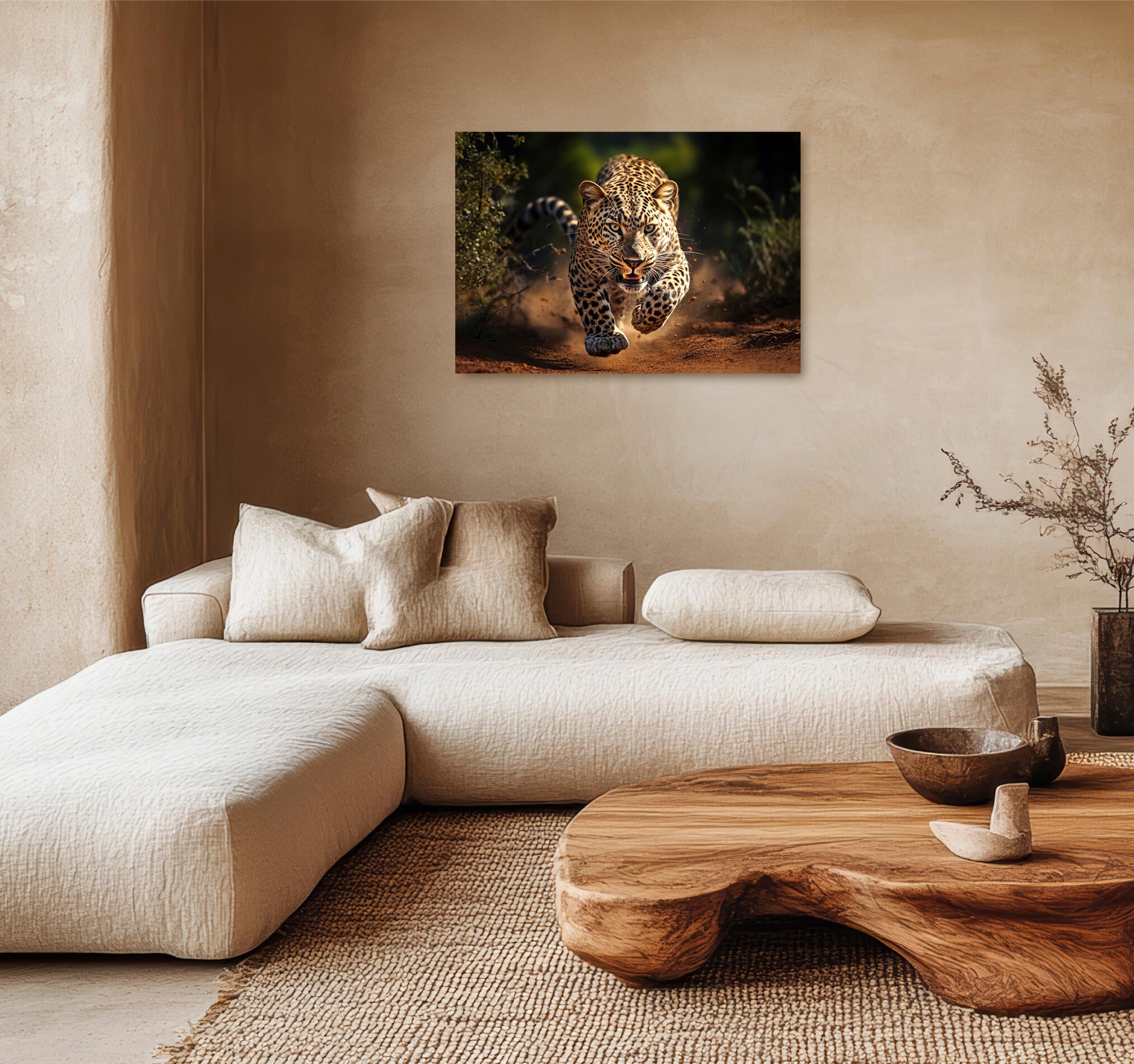 Cuadro impreso sin marco Leopardo veloz 70 x 100 cm | Leroy Merlin