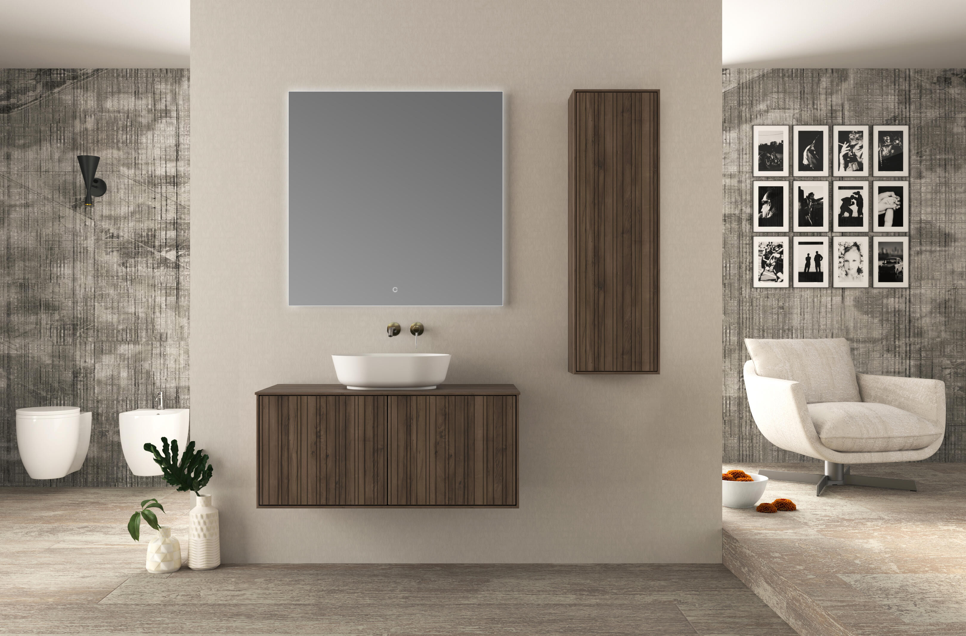 Mobile da bagno sotto lavabo Domino noce L 100 x H 43 x P 46 cm 2 ...