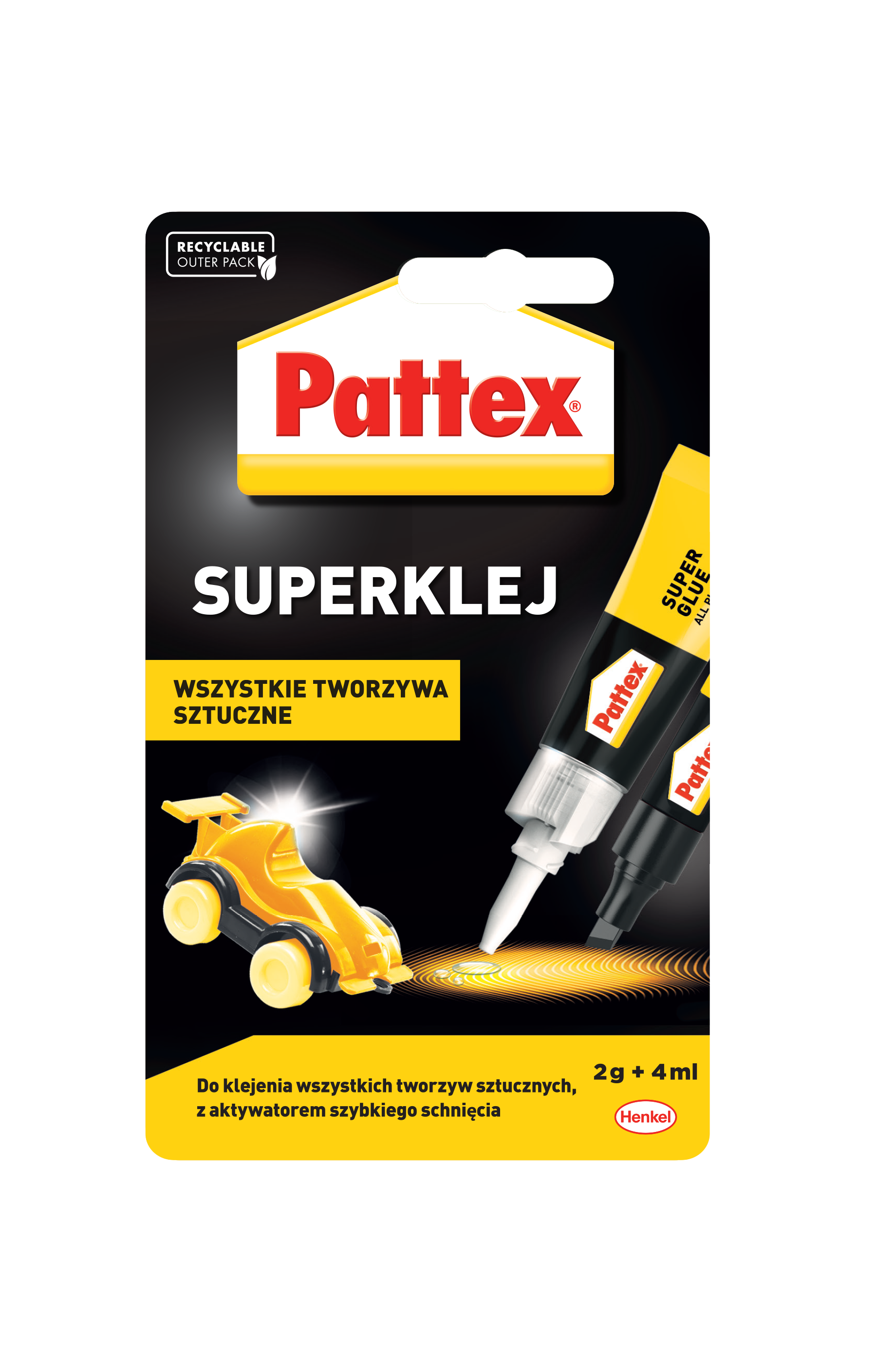 Klej błyskawiczny S.O.S. SUPER KLEJ do plastiku 2 g PATTEX - Leroy Merlin