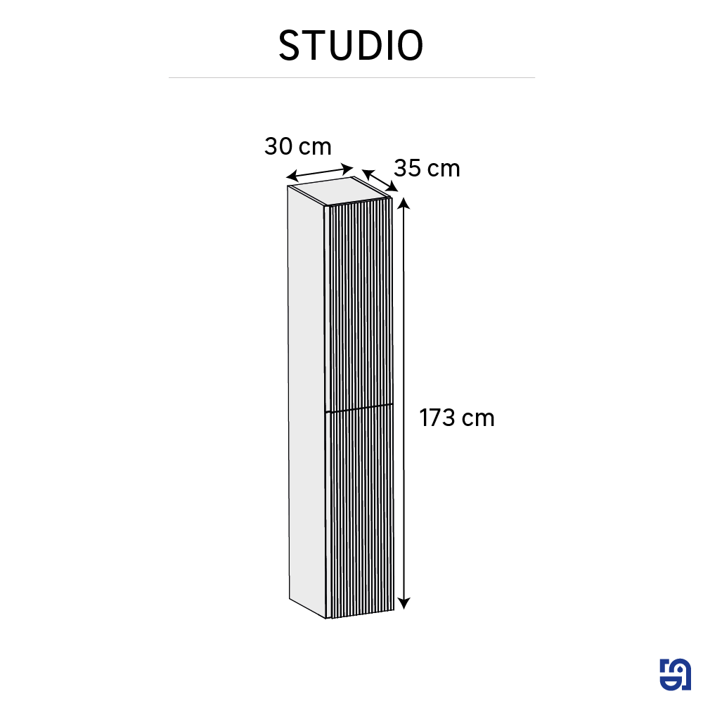 Colonna per mobile bagno Studio SENSEA 2 ante P 35 x L 30 x H 173 cm ...