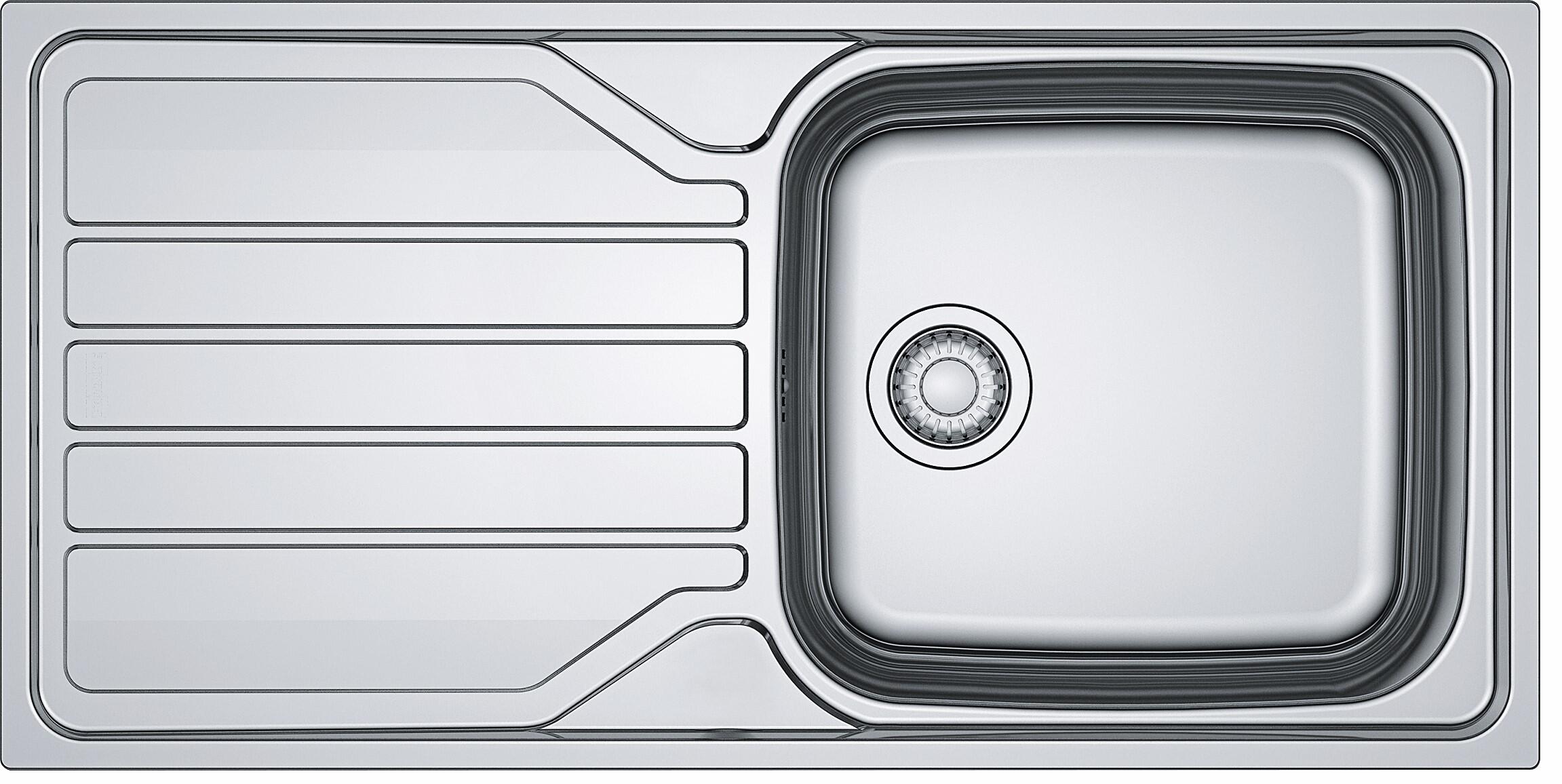 Evier à encastrer 1 bac avec égouttoir inox anti-rayures LOKI 2 gris ...