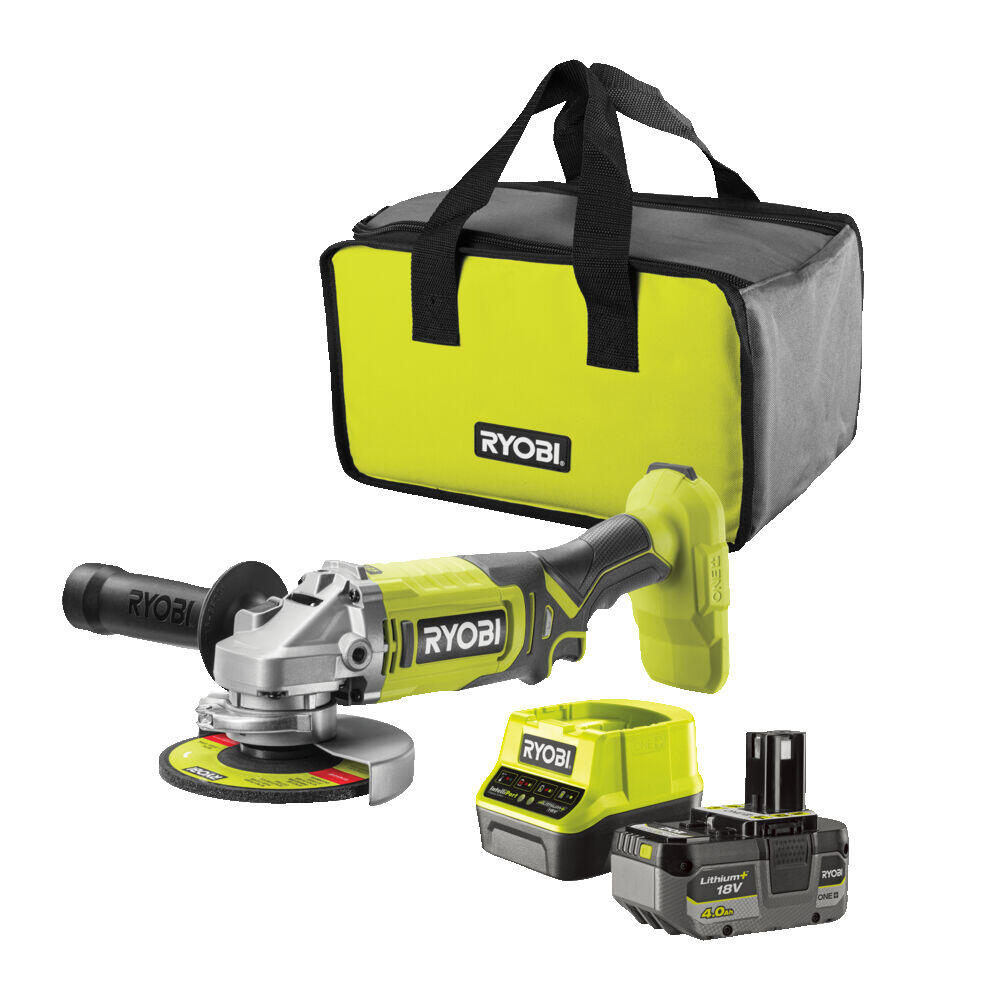 Meuleuse d'angle sans fil 125mm RYOBI Rag18125-1c40s 18V 1 batterie | Leroy Merlin