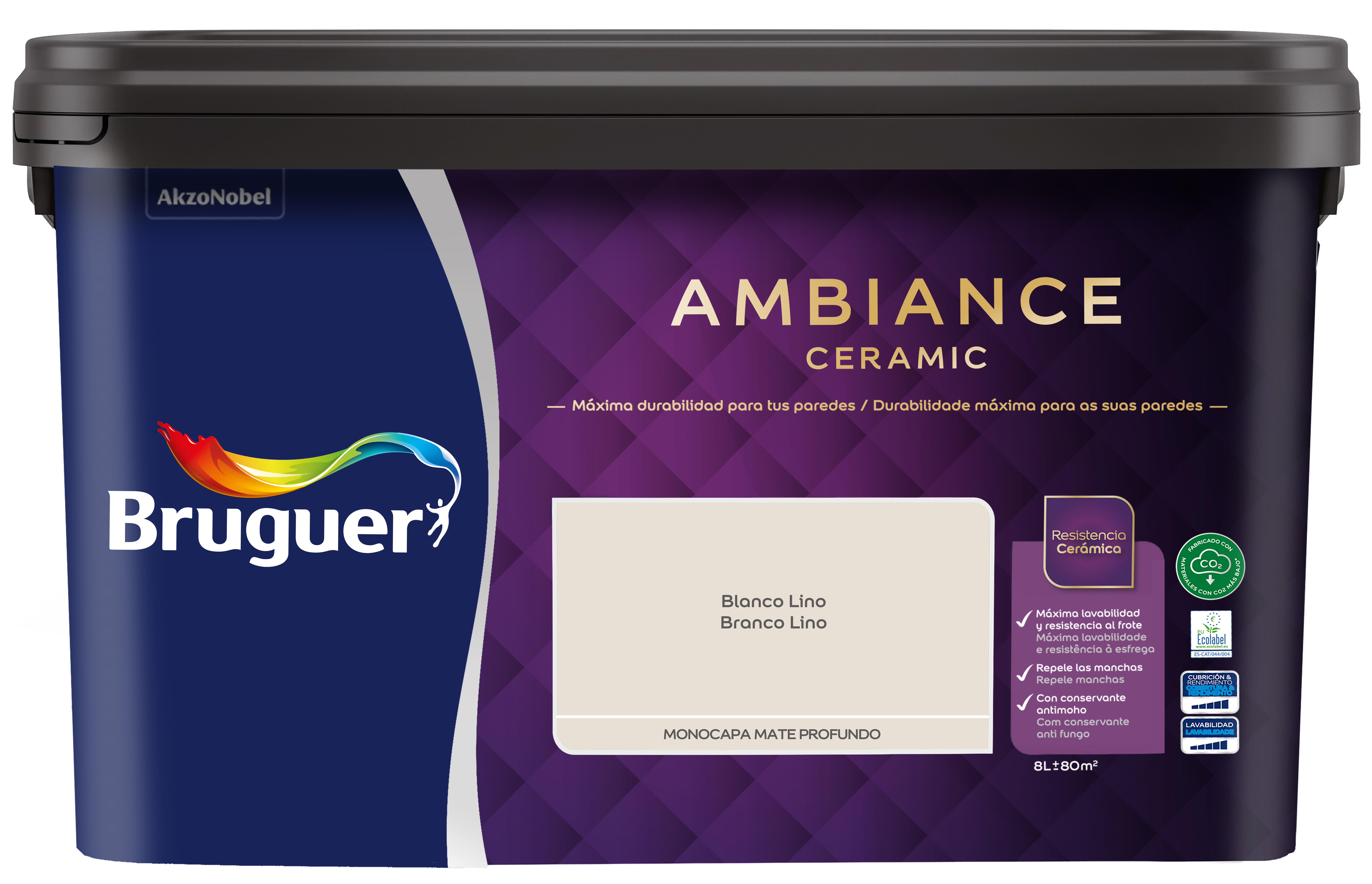 Pintura de interior Ambiance Ceramic BRUGUER color blanco lino mate ...